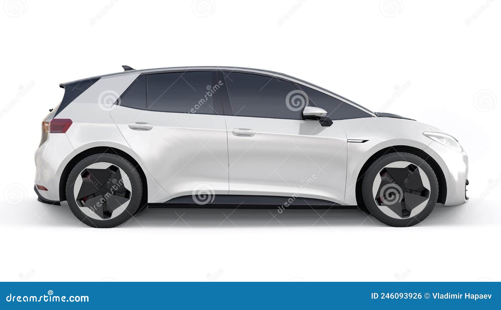 New Generation White Electric City Hatchback Car with Extended Range ...