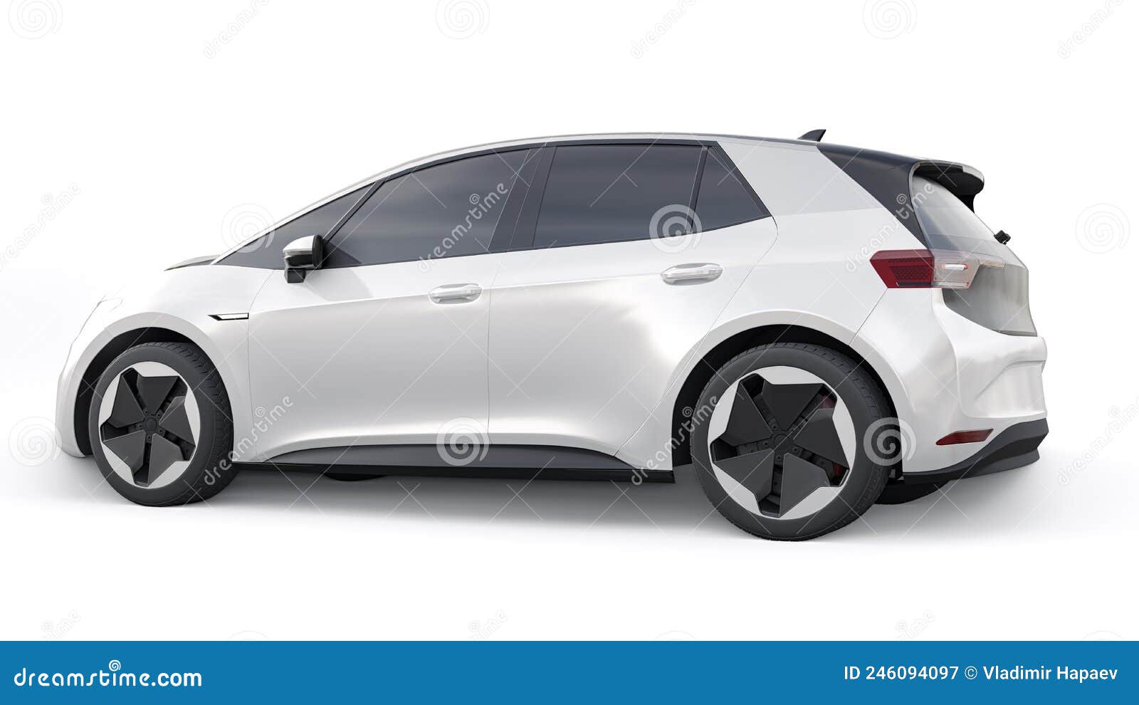 New Generation White Electric City Hatchback Car with Extended Range ...