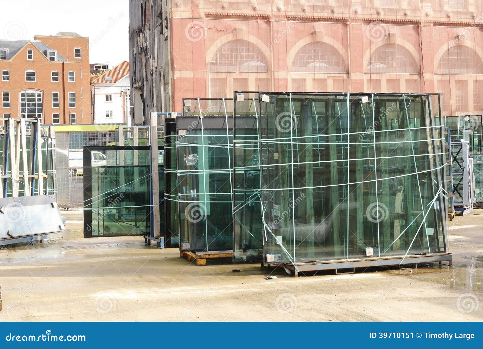 New Glass in Pallets Ready for Installation Stock Image - Image of ...