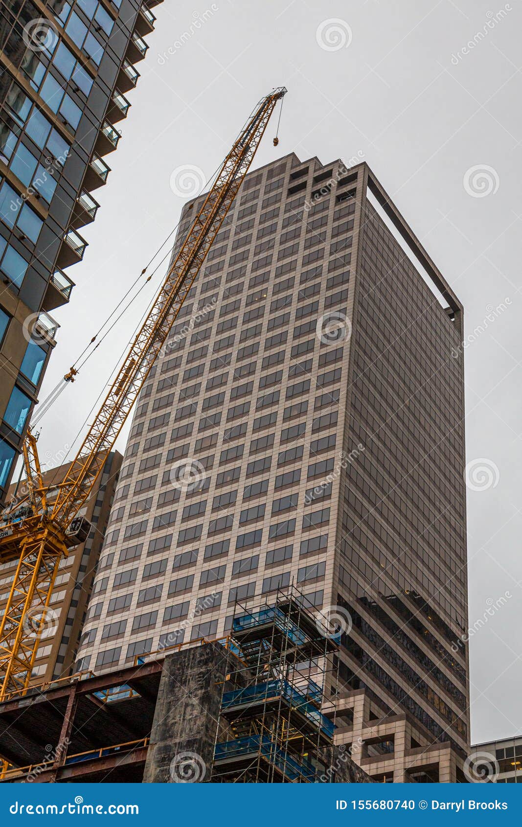 New Glass Tower Construction Stock Photo - Image of buildings ...