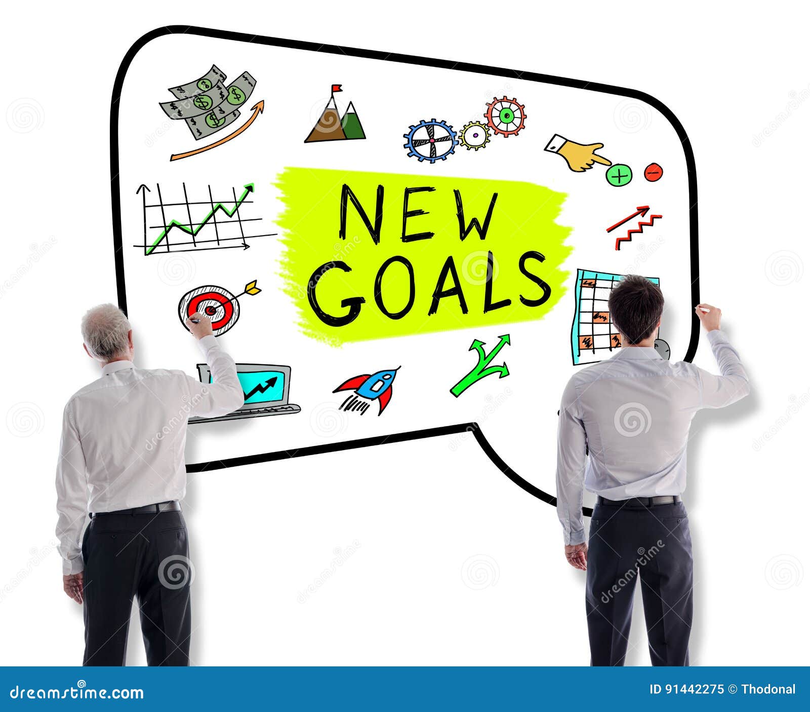 New Goals Concept Drawn by Businessmen Stock Image - Image of drawing ...