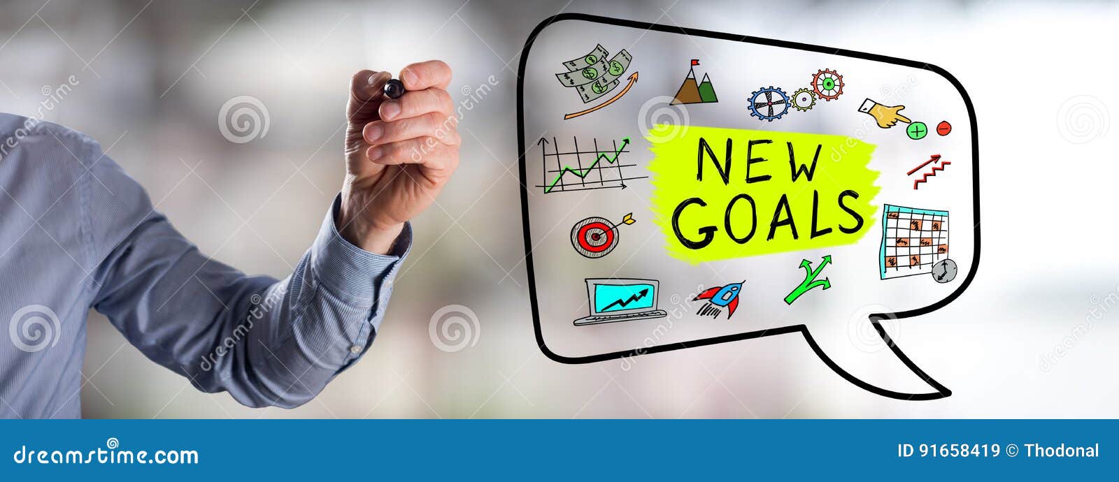New Goals Concept Drawn by a Man Stock Image - Image of opportunity ...