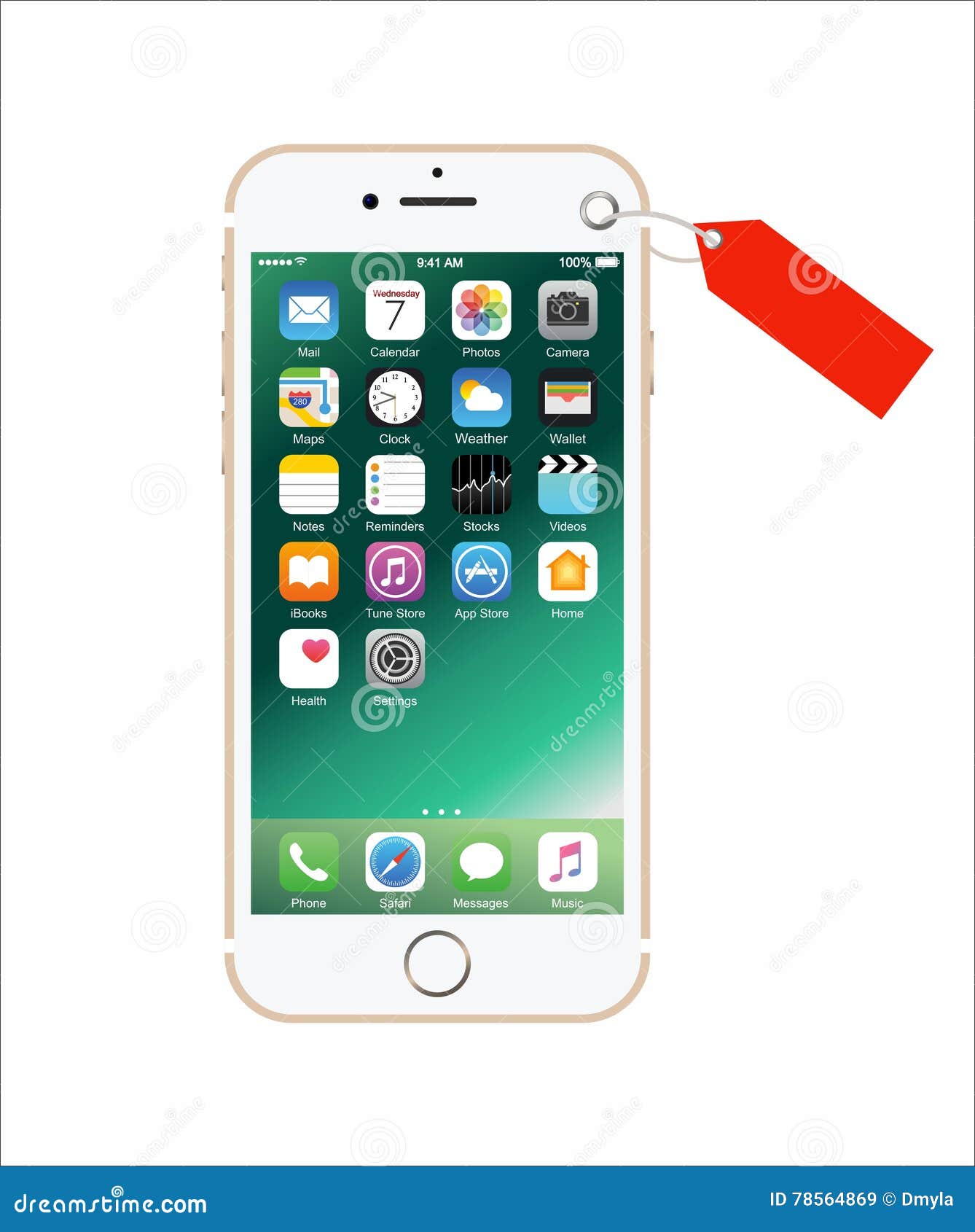 New Gold-colored White IPhone 7 As a Present Editorial Stock Image ...