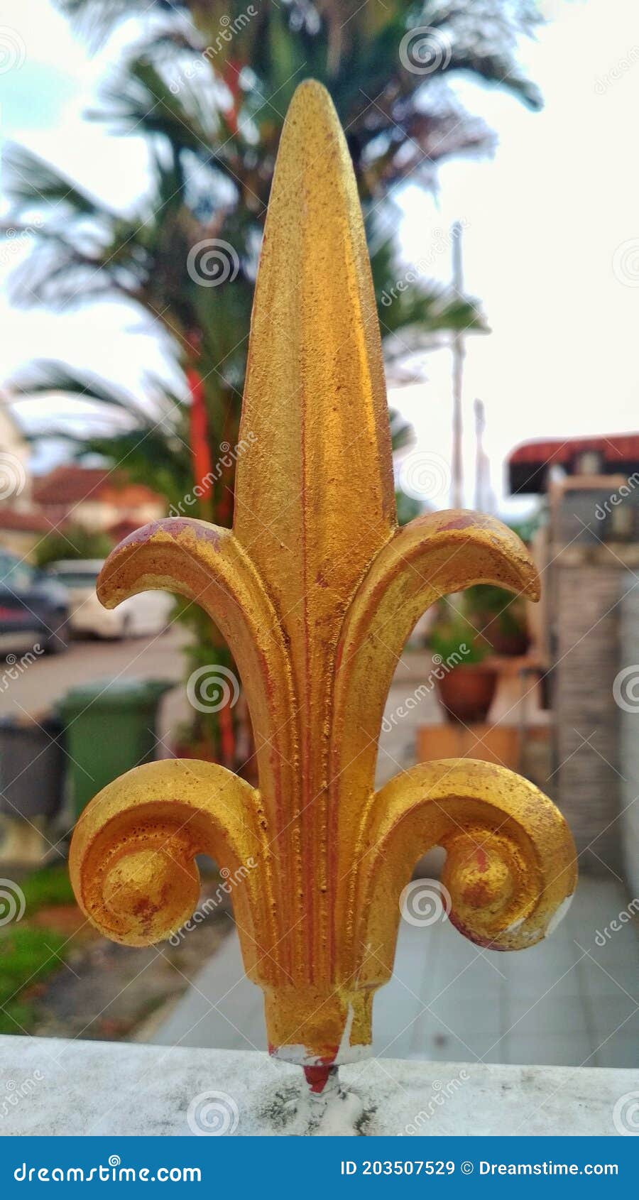 A new gold metal on gate stock image. Image of gold - 203507529