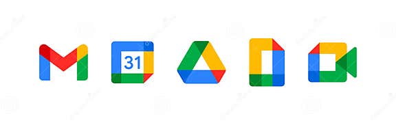 New Google Product Logo Set with Flat Multicolor Style Editorial Image ...