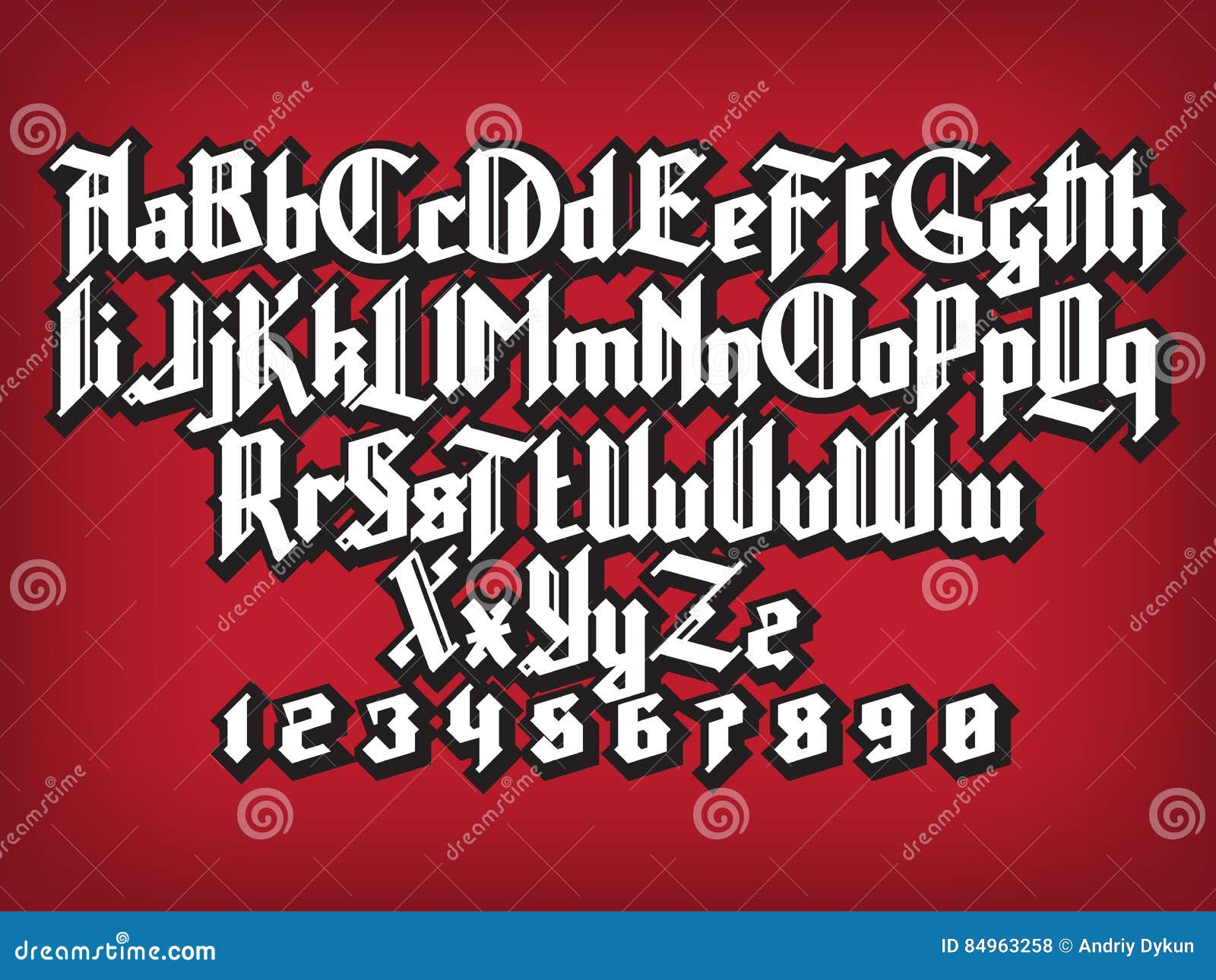 New gothic font stock vector. Illustration of middle - 84963258 New gothic font stock vector. Illustration of middle - 84963258
