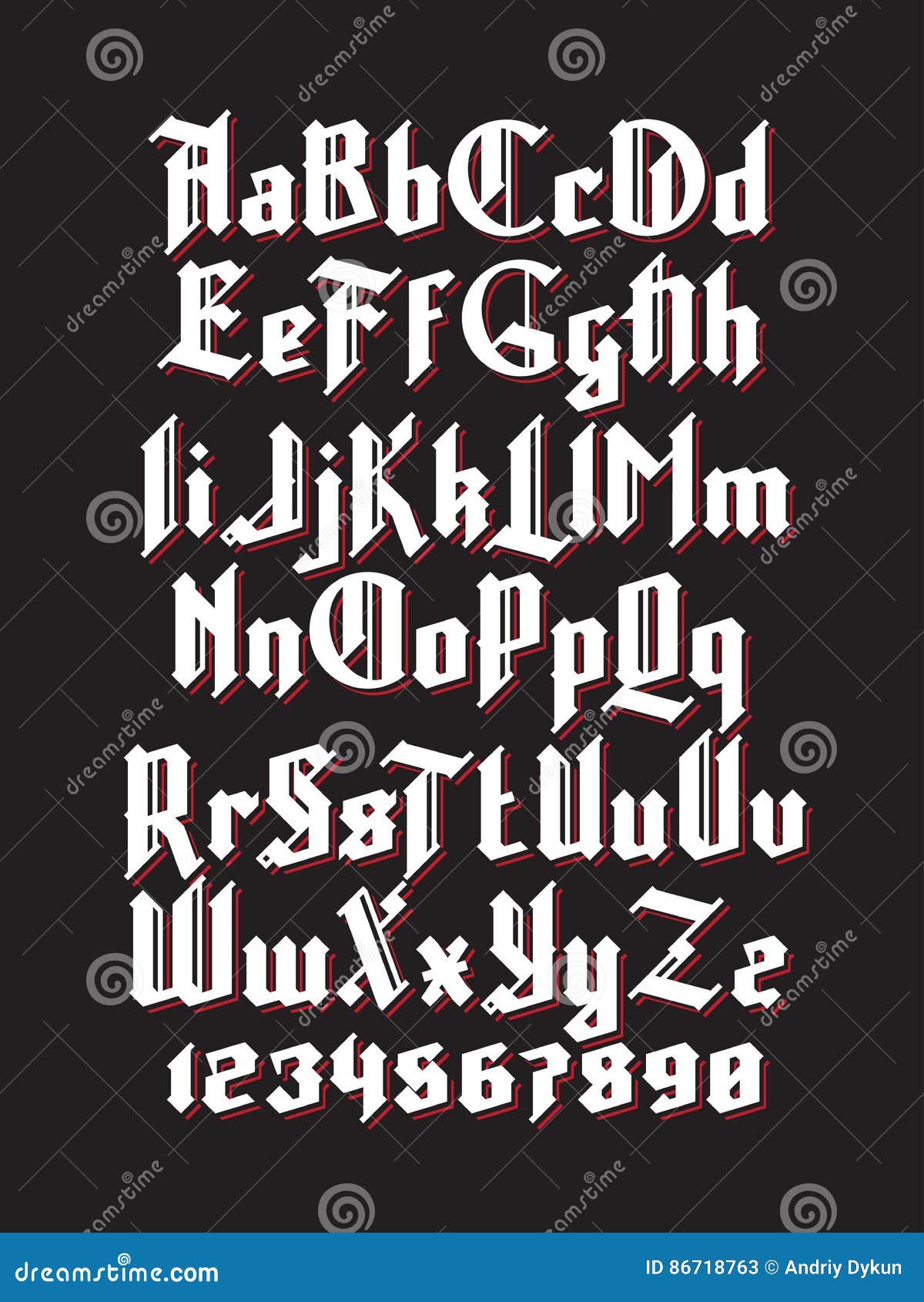 New gothic font stock vector. Illustration of capital - 86718763