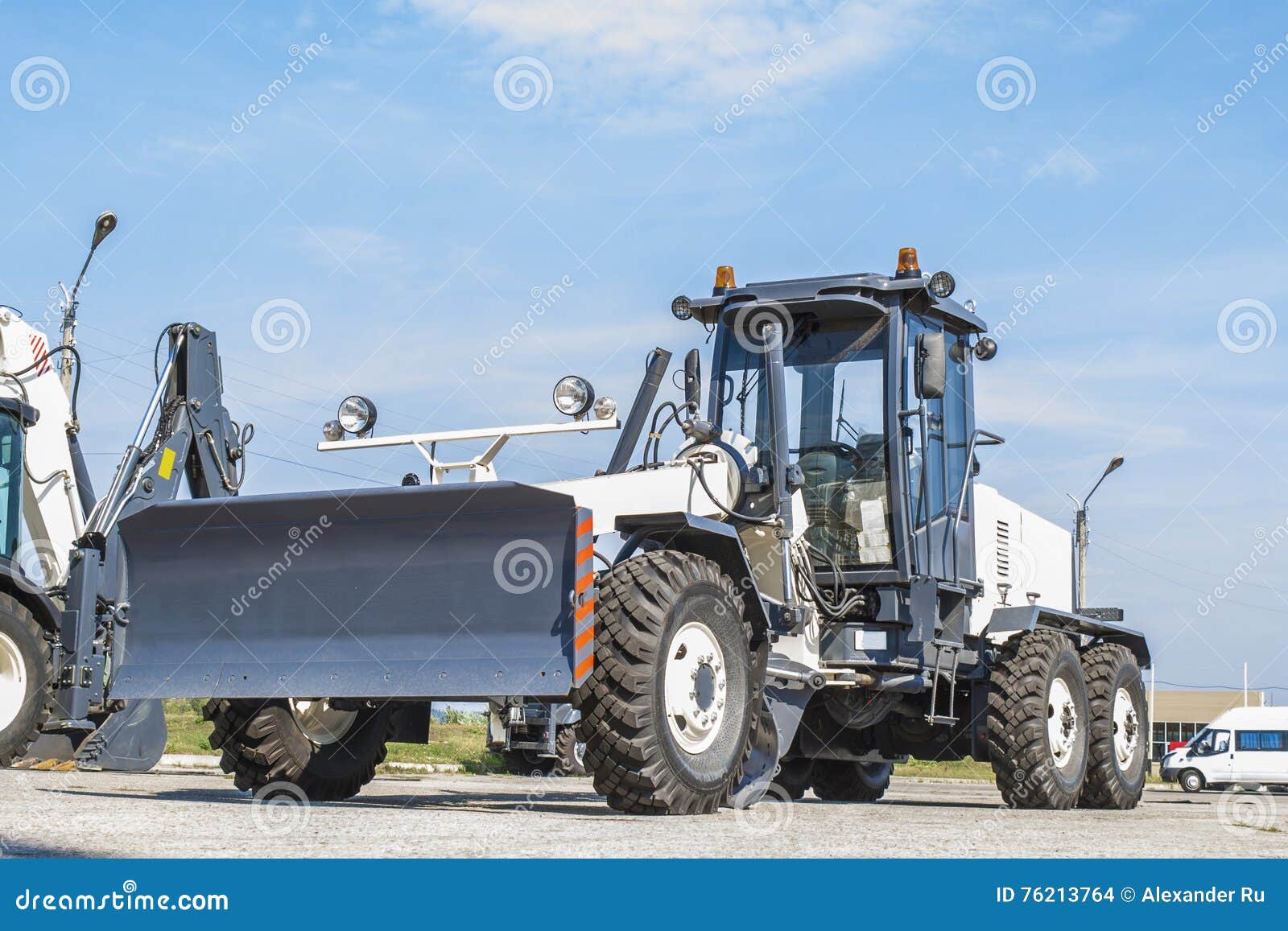 The new grader parked editorial stock image. Image of machinery - 76213764