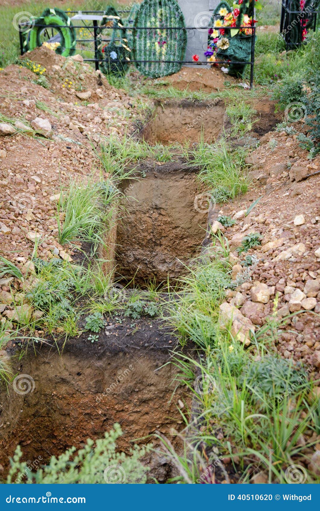 New graves at cemetery stock photo. Image of fresh, graveyard - 40510620