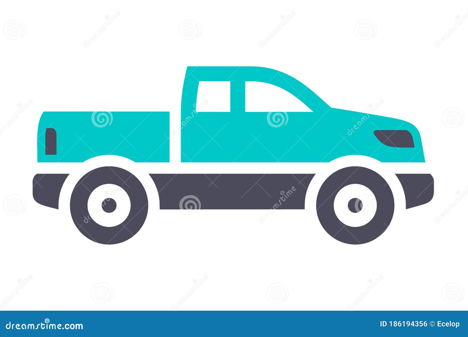 New Gray Turquoise Icon on a White Background Stock Vector ...