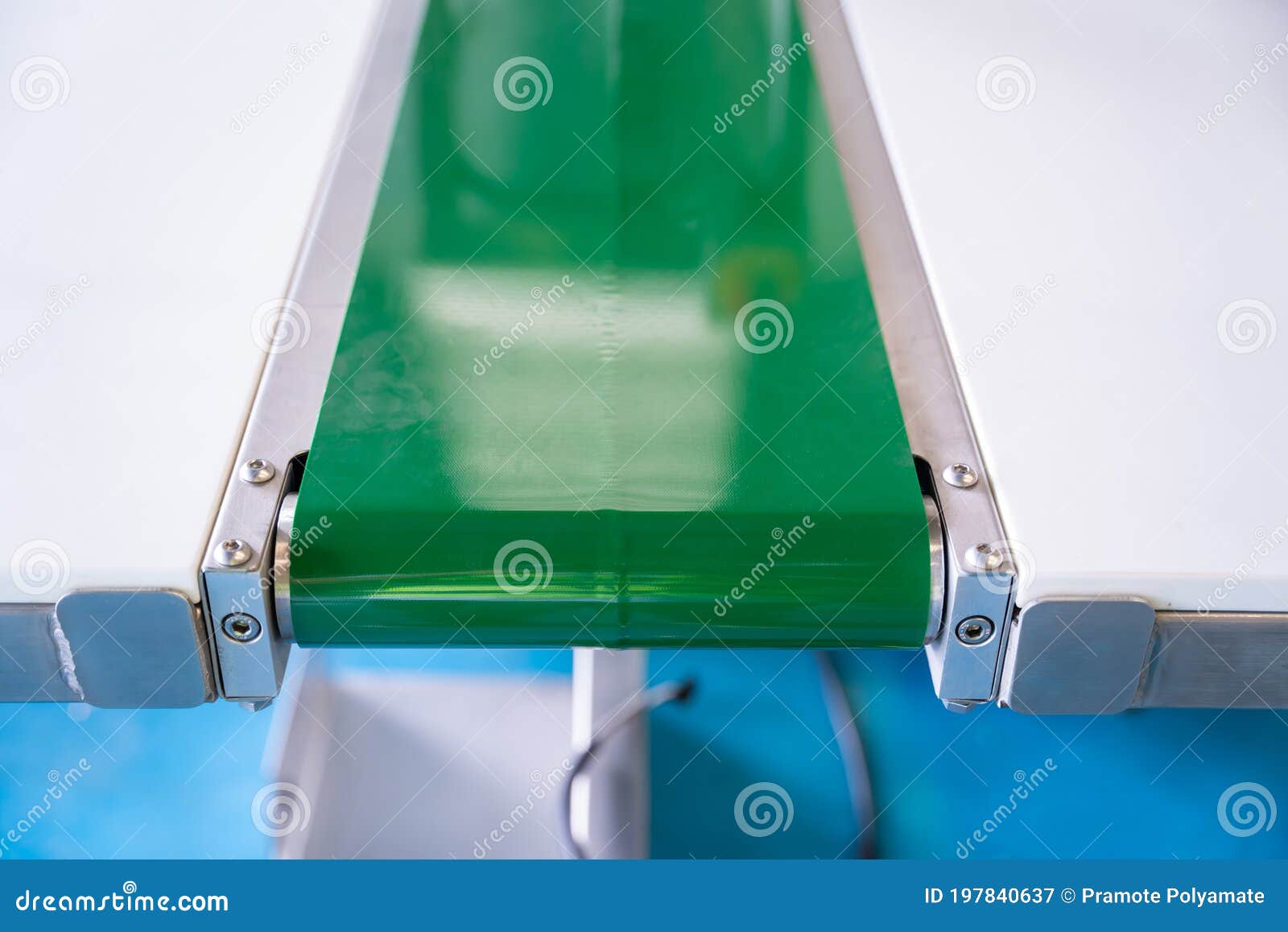 New Green Conveyer Belt Close Up Stock Image - Image of conveying ...