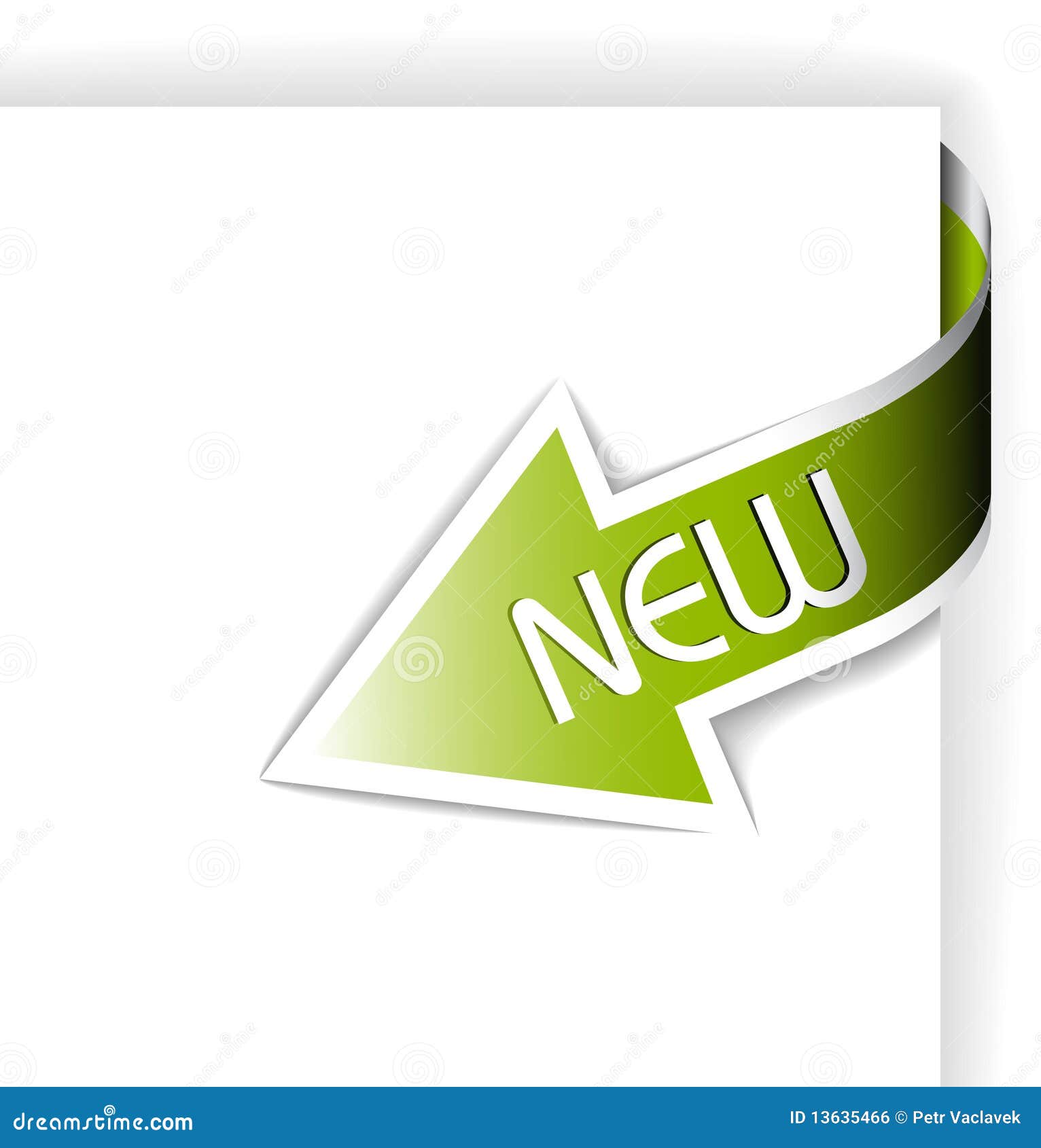 New green corner ribbon stock vector. Illustration of item - 13635466