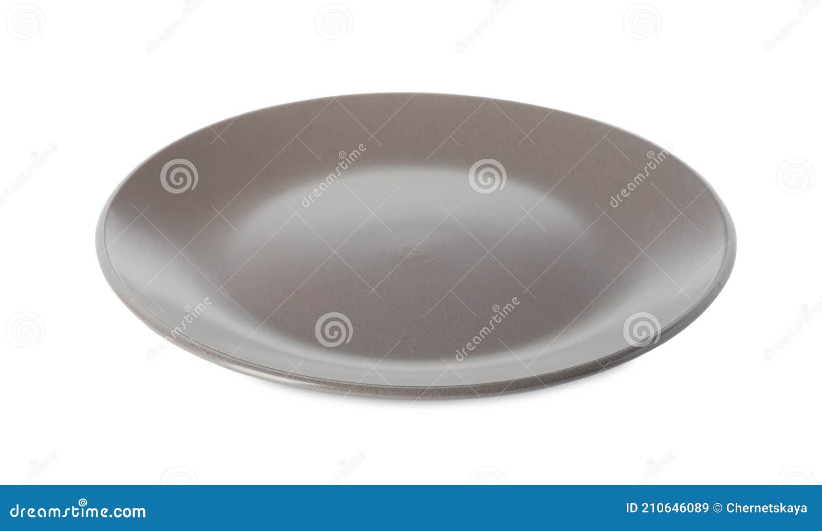 New Grey Ceramic Plate Isolated on White Stock Image - Image of cook ...