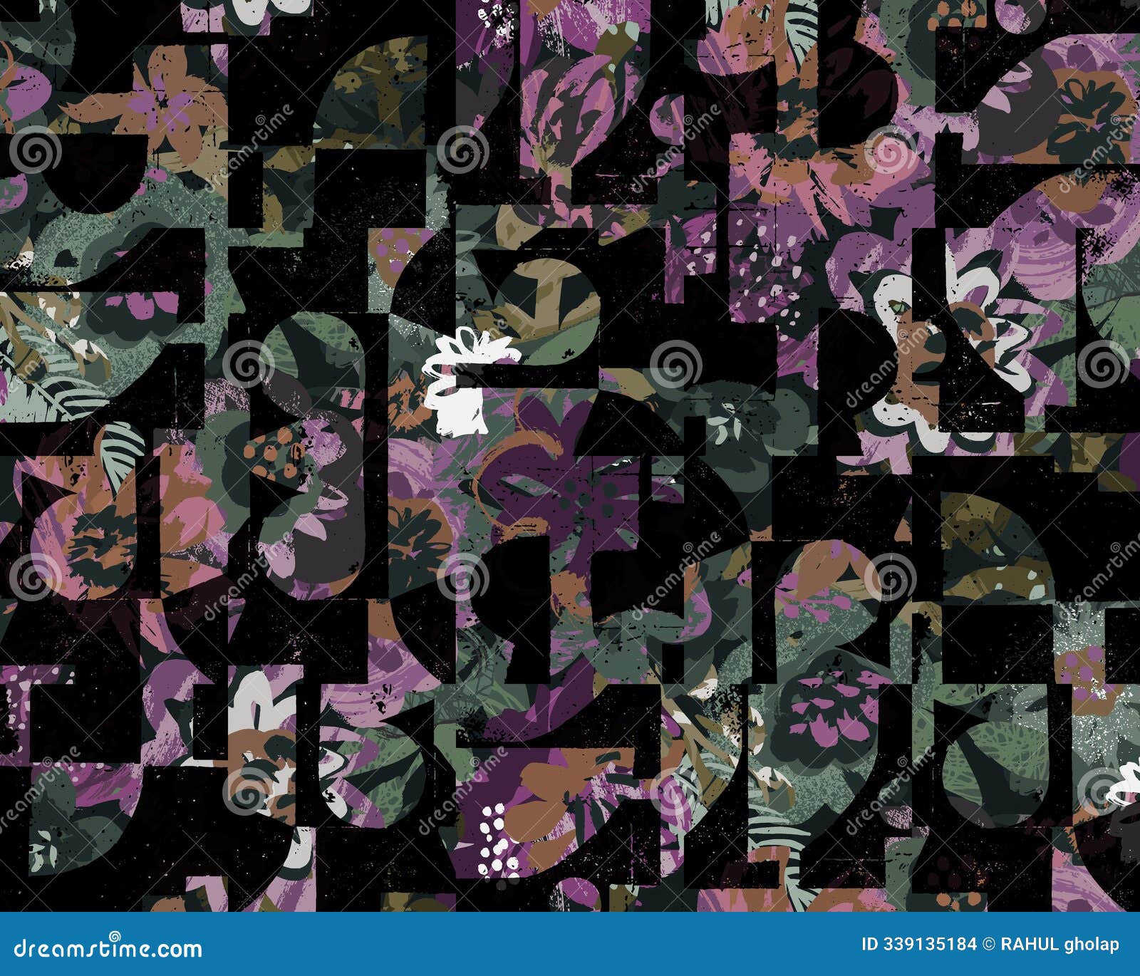 Grunge Revival Pattern Artwork Design Composition Stock Illustration ...