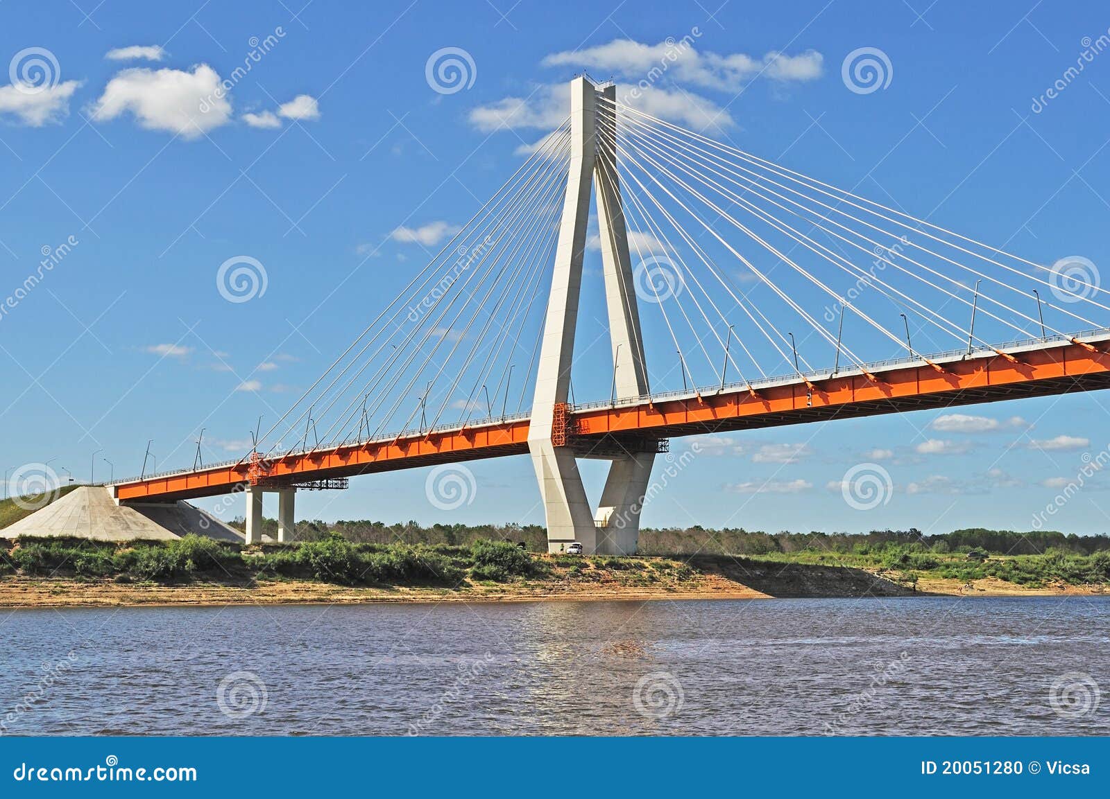 New Guyed Bridge in Murom, Russia Stock Photo - Image of steel ...