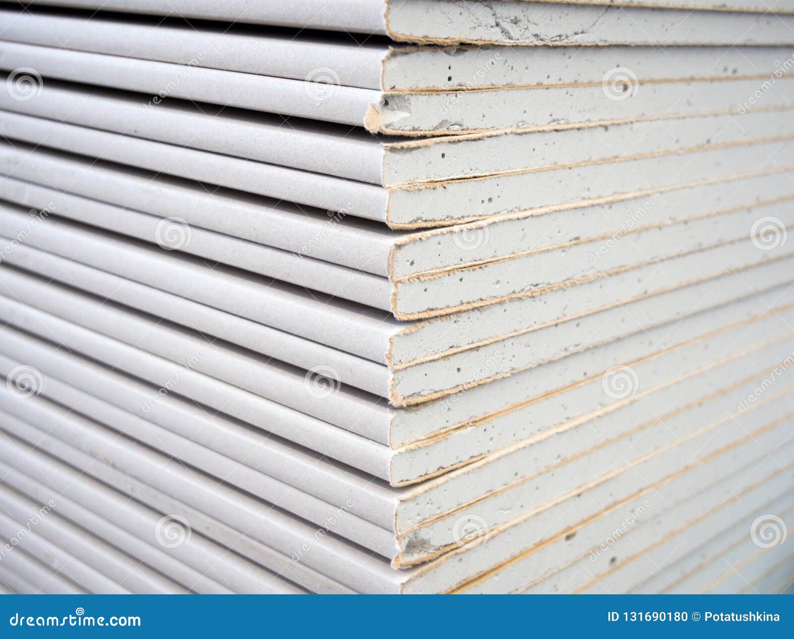 New Gypsum Plasterboard Sheets Stacked in Pairs Stock Photo - Image of ...