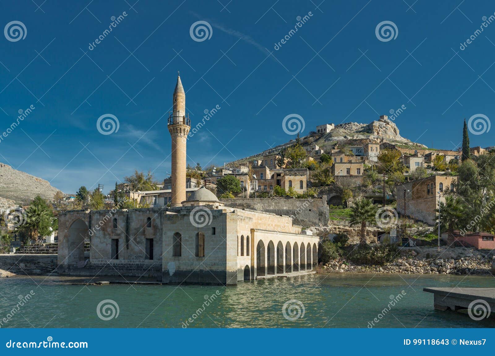 The New Halfeti stock image. Image of town, east, minaret - 99118643