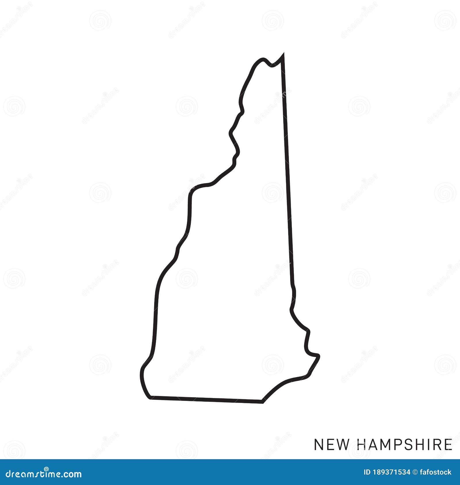 New Hampshire Map Outline Vector Design Template. Editable Stroke Stock ...