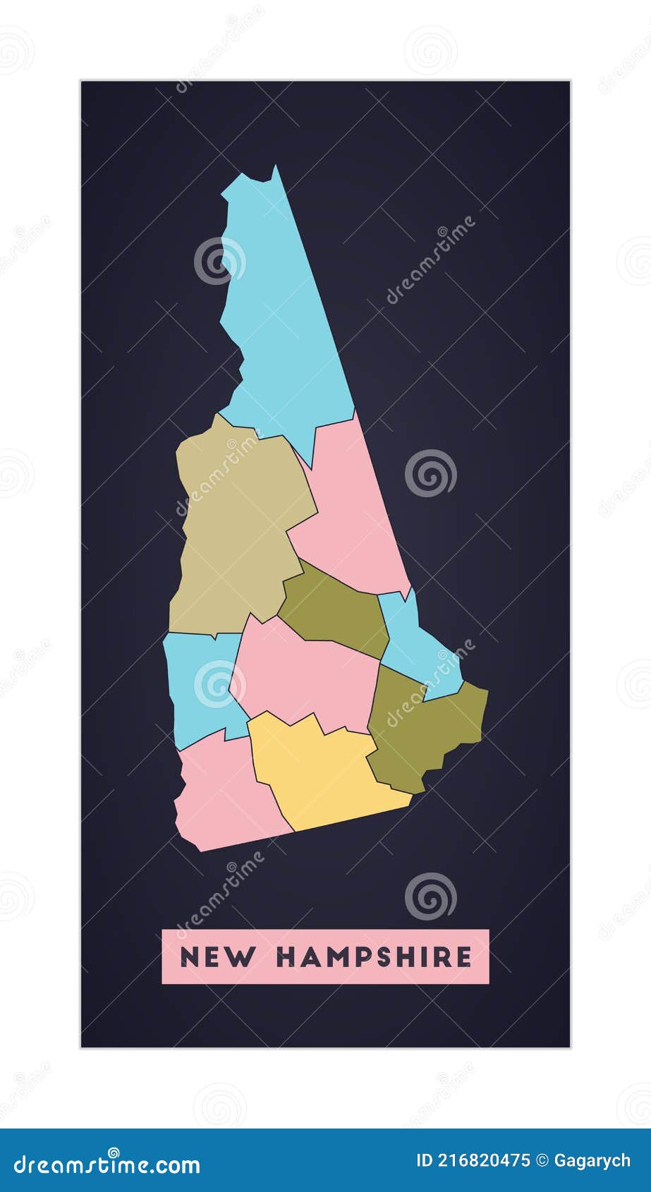 New Hampshire map. stock vector. Illustration of geography - 216820475