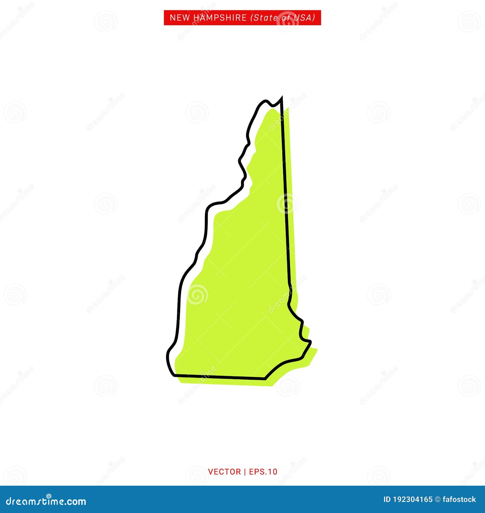 New Hampshire Map Vector Design Template. Stock Vector - Illustration ...