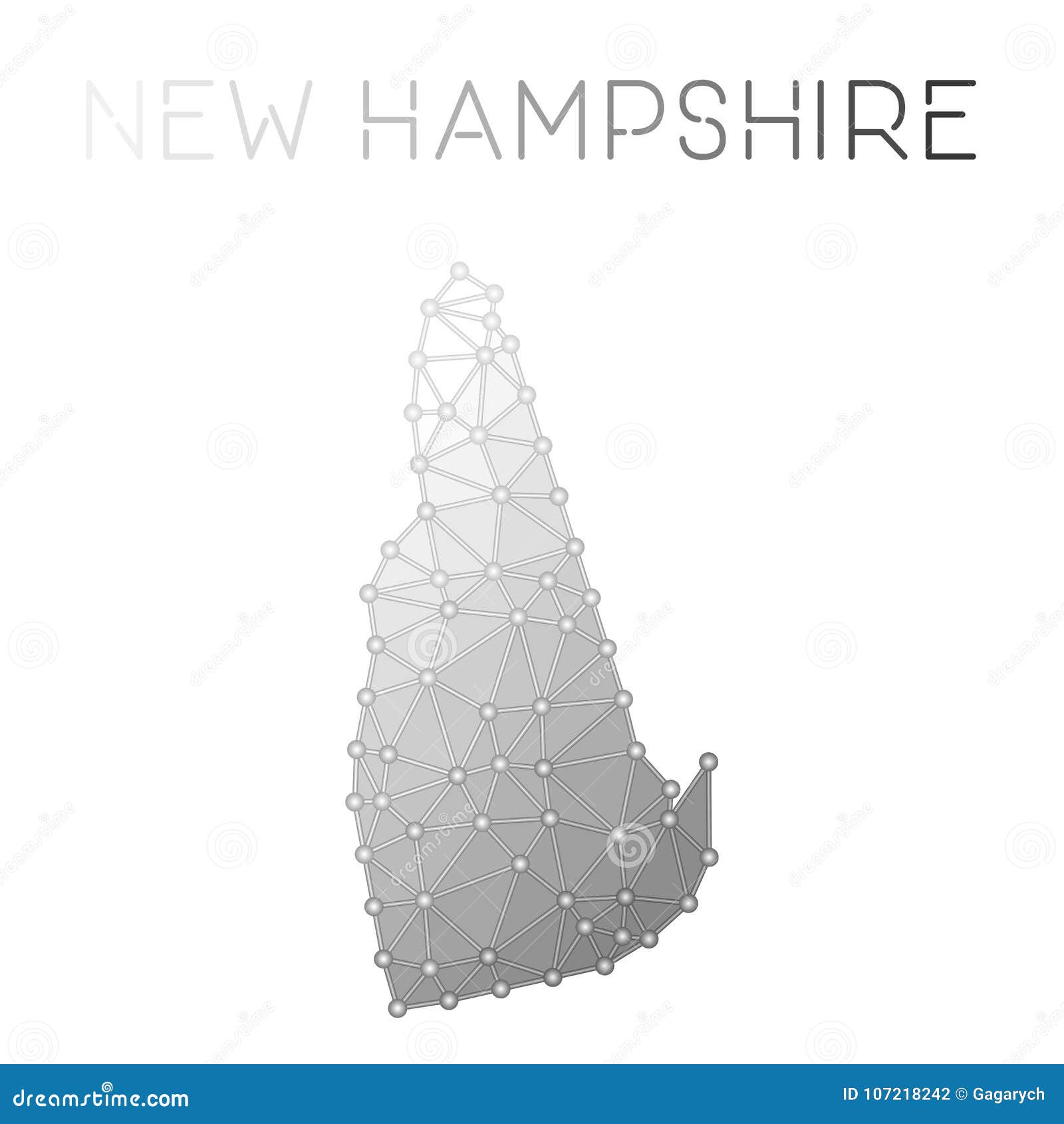 New Hampshire Polygonal Vector Map. Stock Vector - Illustration of ...