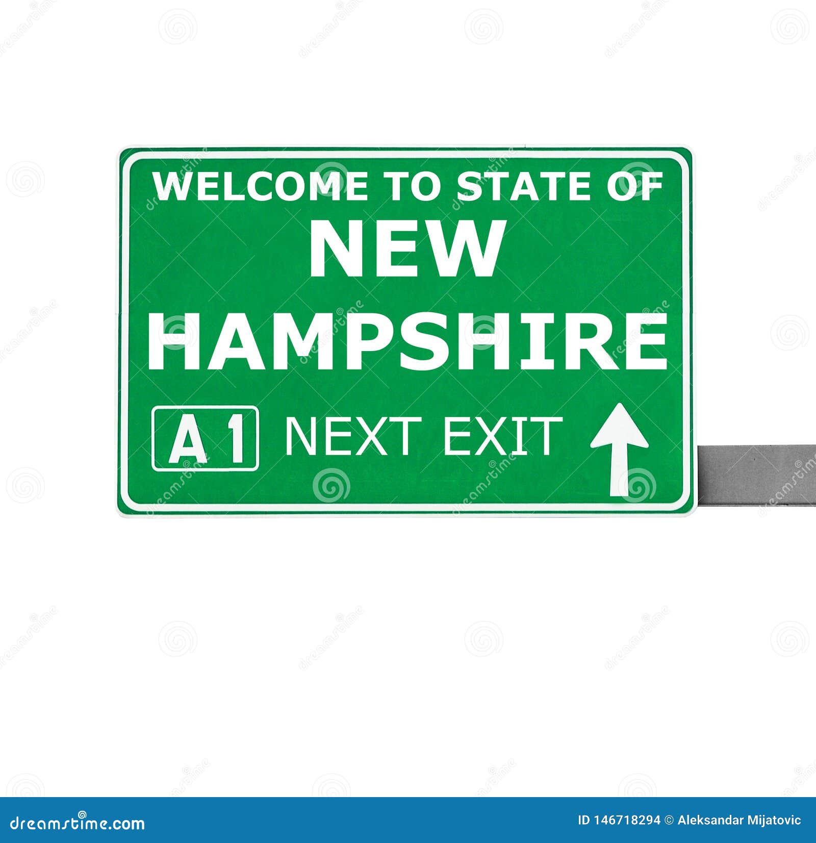 NEW HAMPSHIRE Road Sign Isolated on White Stock Photo - Image of ...