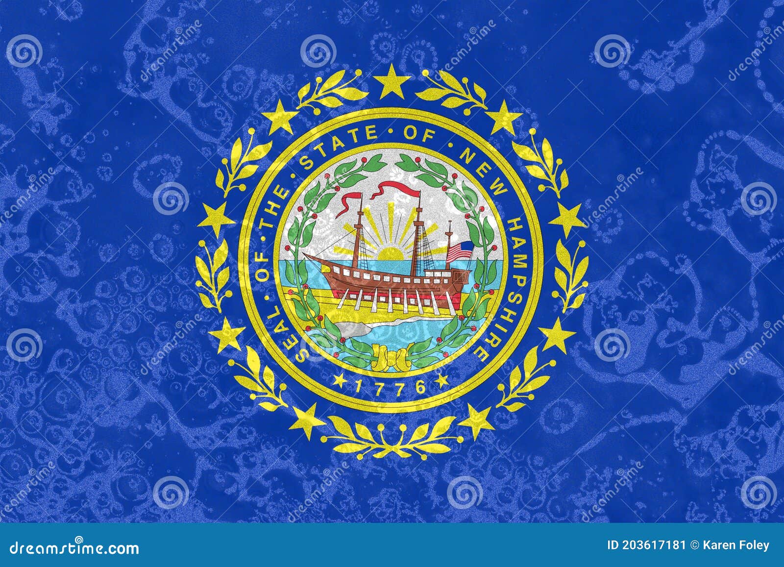 New Hampshire State Flag stock image. Image of emblem - 203617181