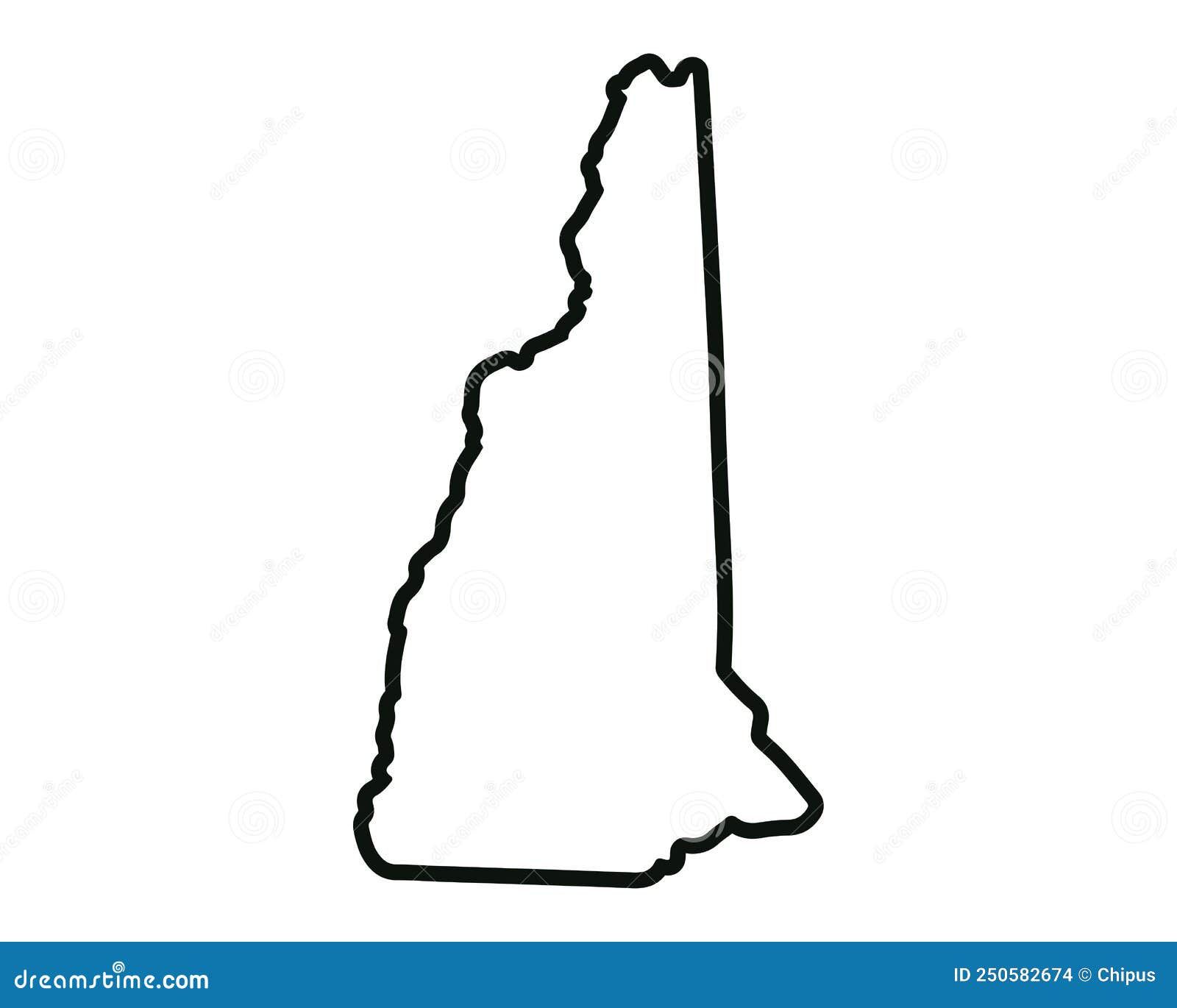 US State Map. New Hampshire Outline Symbol Stock Vector - Illustration ...