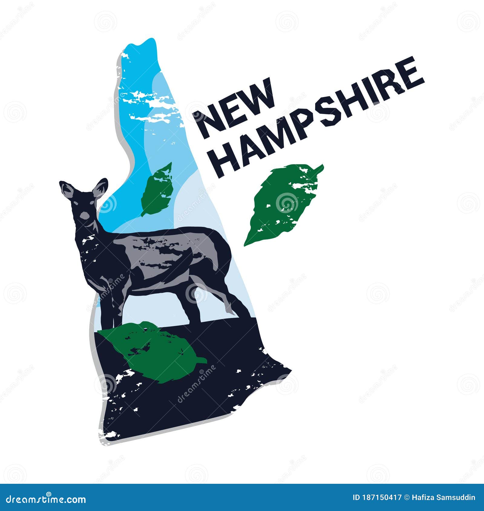 New Hampshire State. Vector Illustration Decorative Design Stock Vector ...