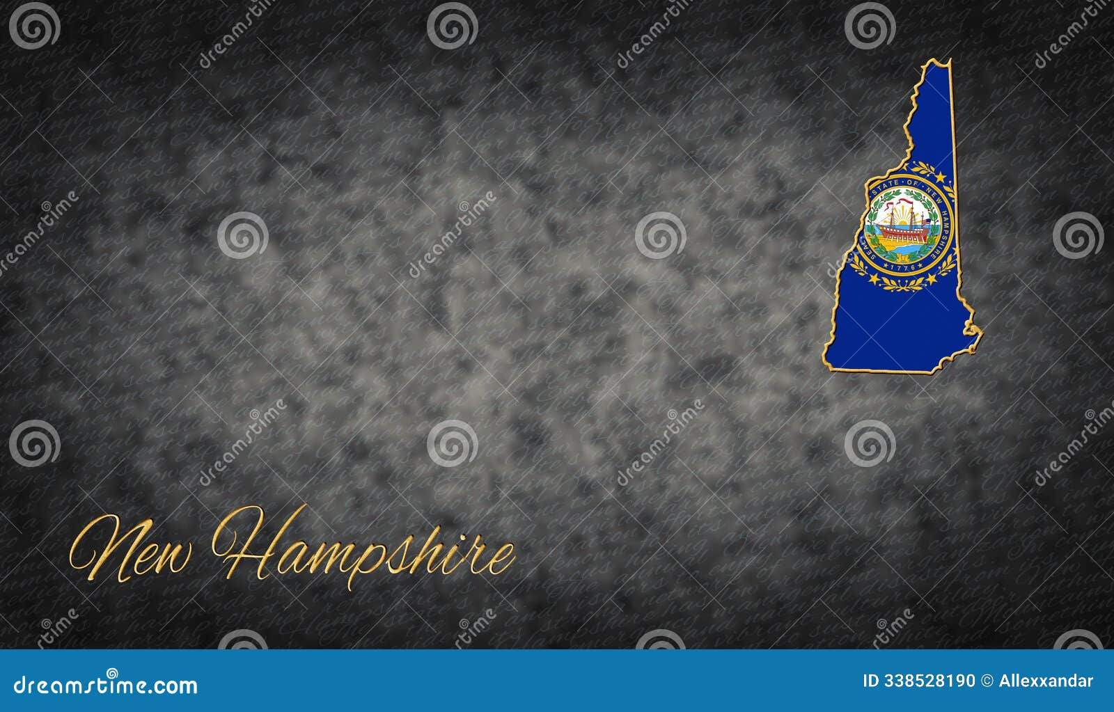 New Hampshire Symbols, Map of New Hampshire Stock Photo - Image of ...