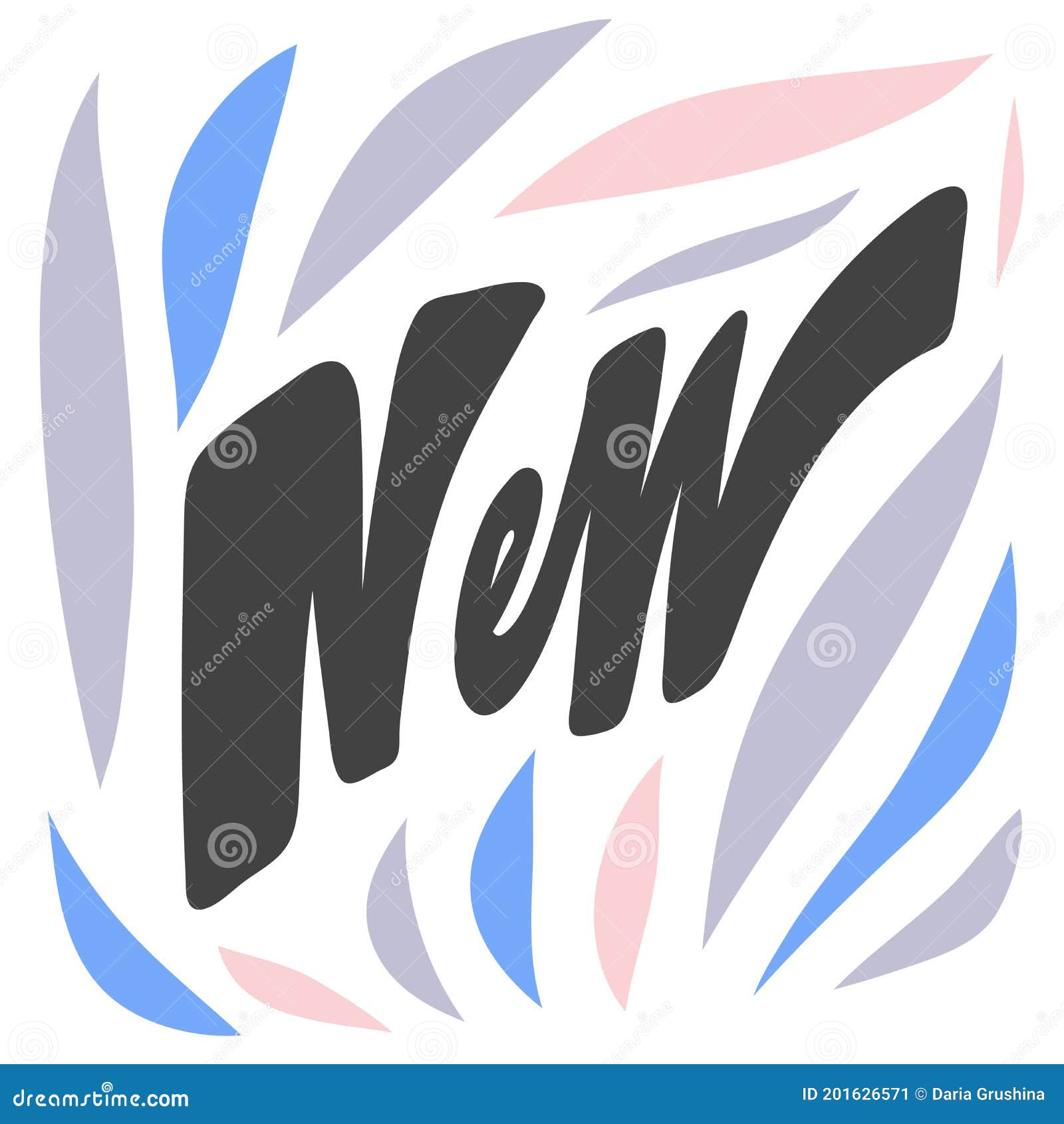 New. Hand Drawn Lettering Logo for Social Media Content Stock Vector ...