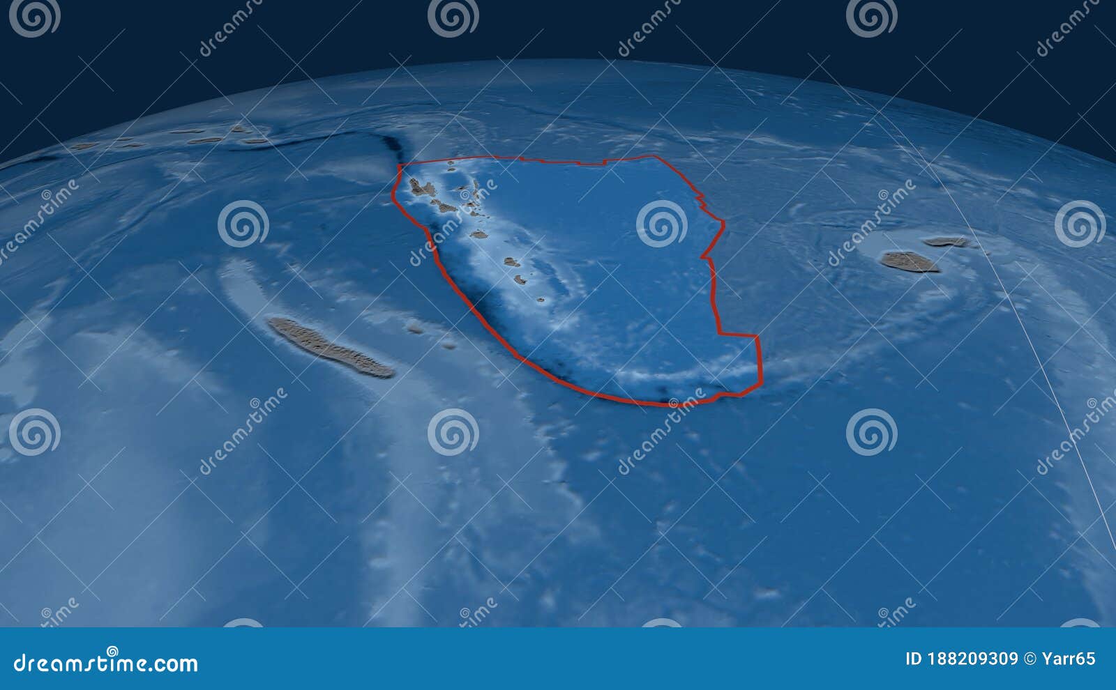 New Hebrides Plate Outlined - Topo and Bathy Stock Illustration ...