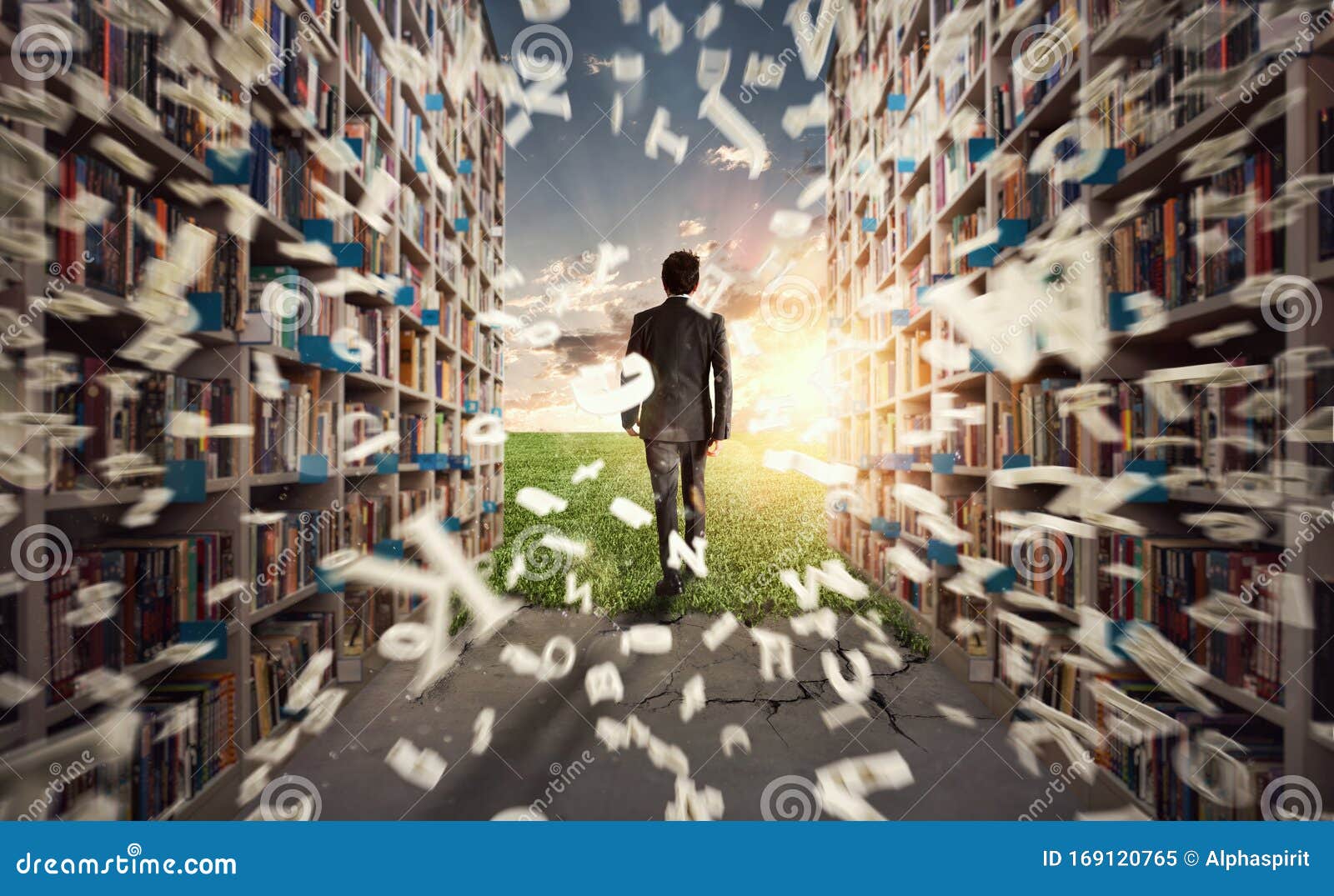 New Hidden World Behind the Library. Books Open the Mind for ...