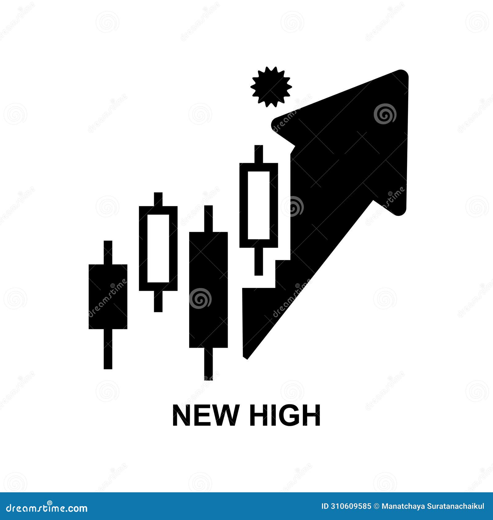 New High Icon. High Return on Investment Isolated on Background Stock ...