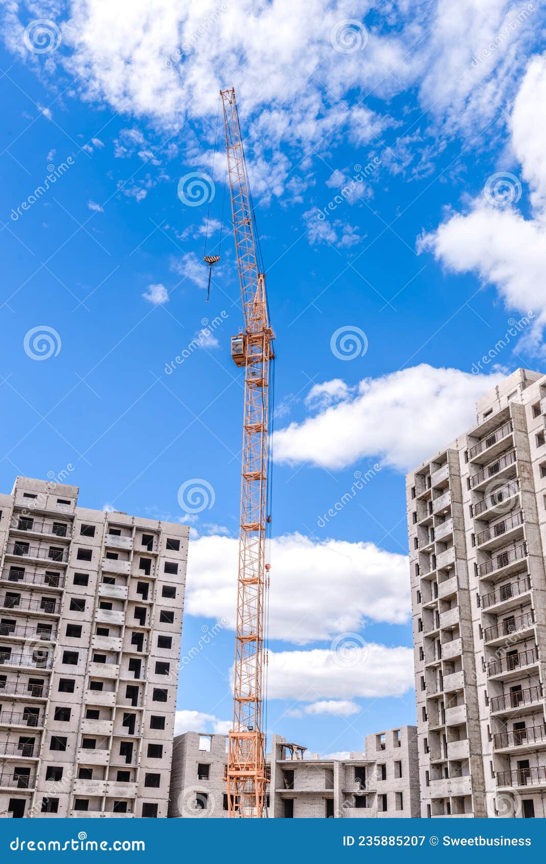 New High-rise Building and Hoisting Crane Editorial Photography - Image ...