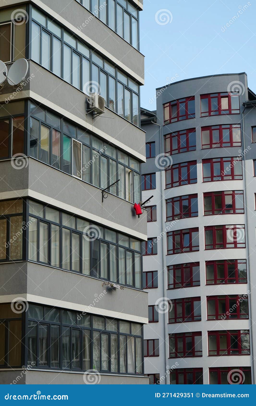 New High-rise Buildings with Balconies Stock Image - Image of linen ...