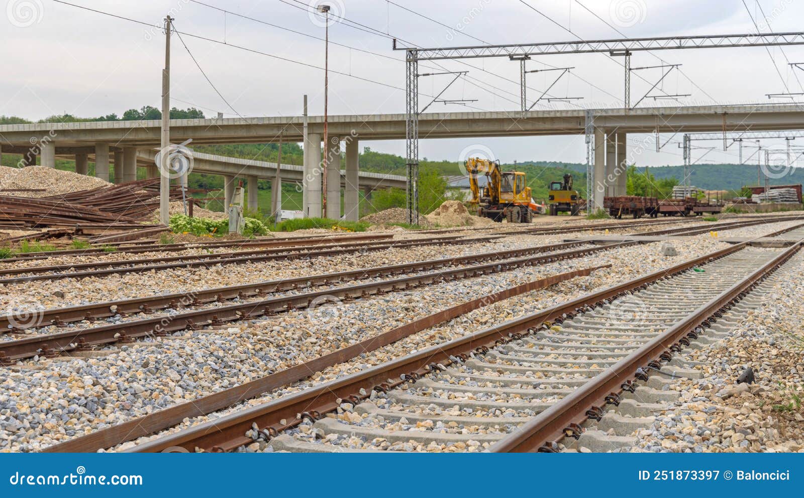 Railroad Construction Site stock image. Image of high - 251873397