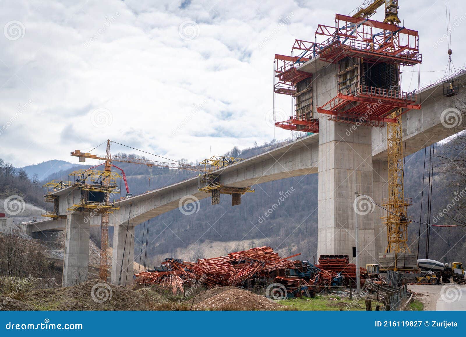 New Highway Bridge Connection Under the Construction Stock Image ...