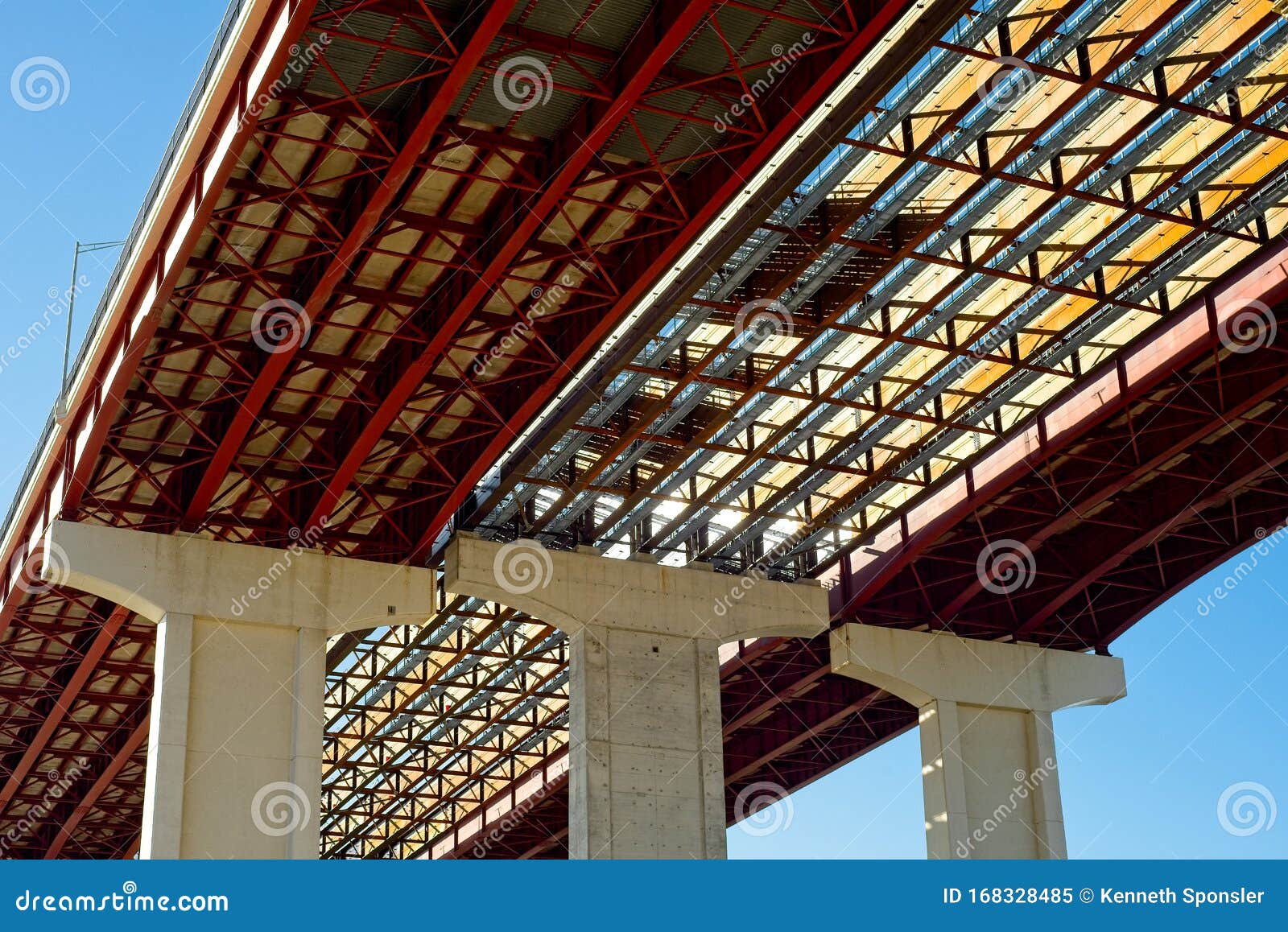 New Highway Bridge Deck Construction Stock Image - Image of columns ...