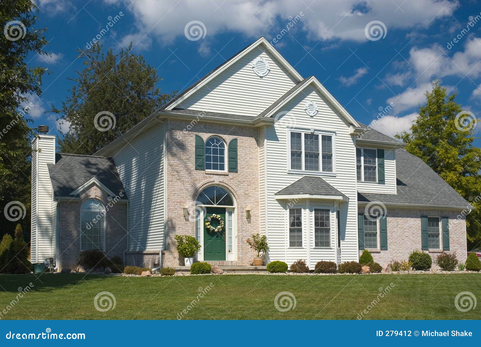 New Home stock photo. Image of building, lawn, white, green - 279412