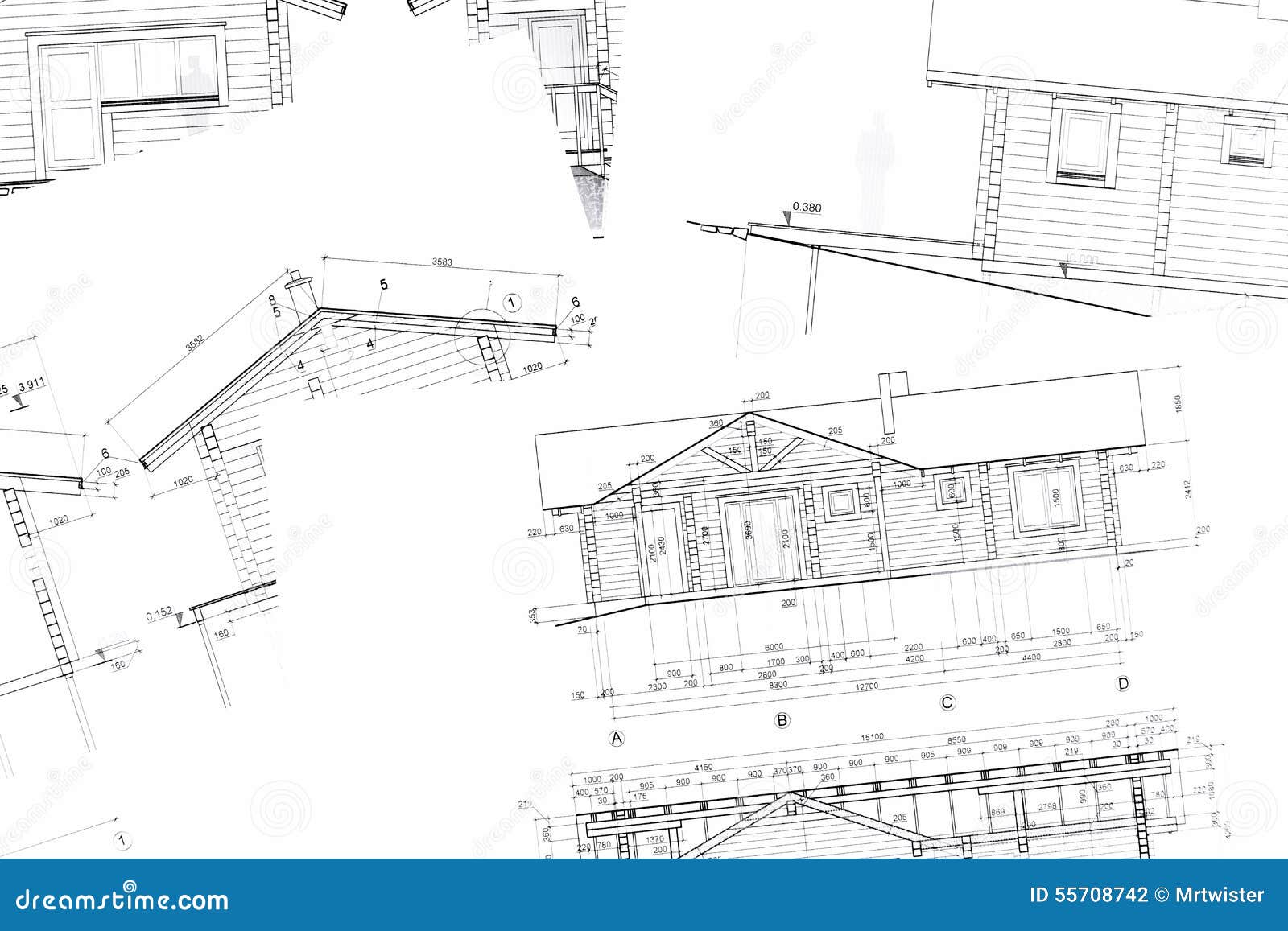 New Home Architectural Blueprints Stock Photo - Image of closeup, home ...