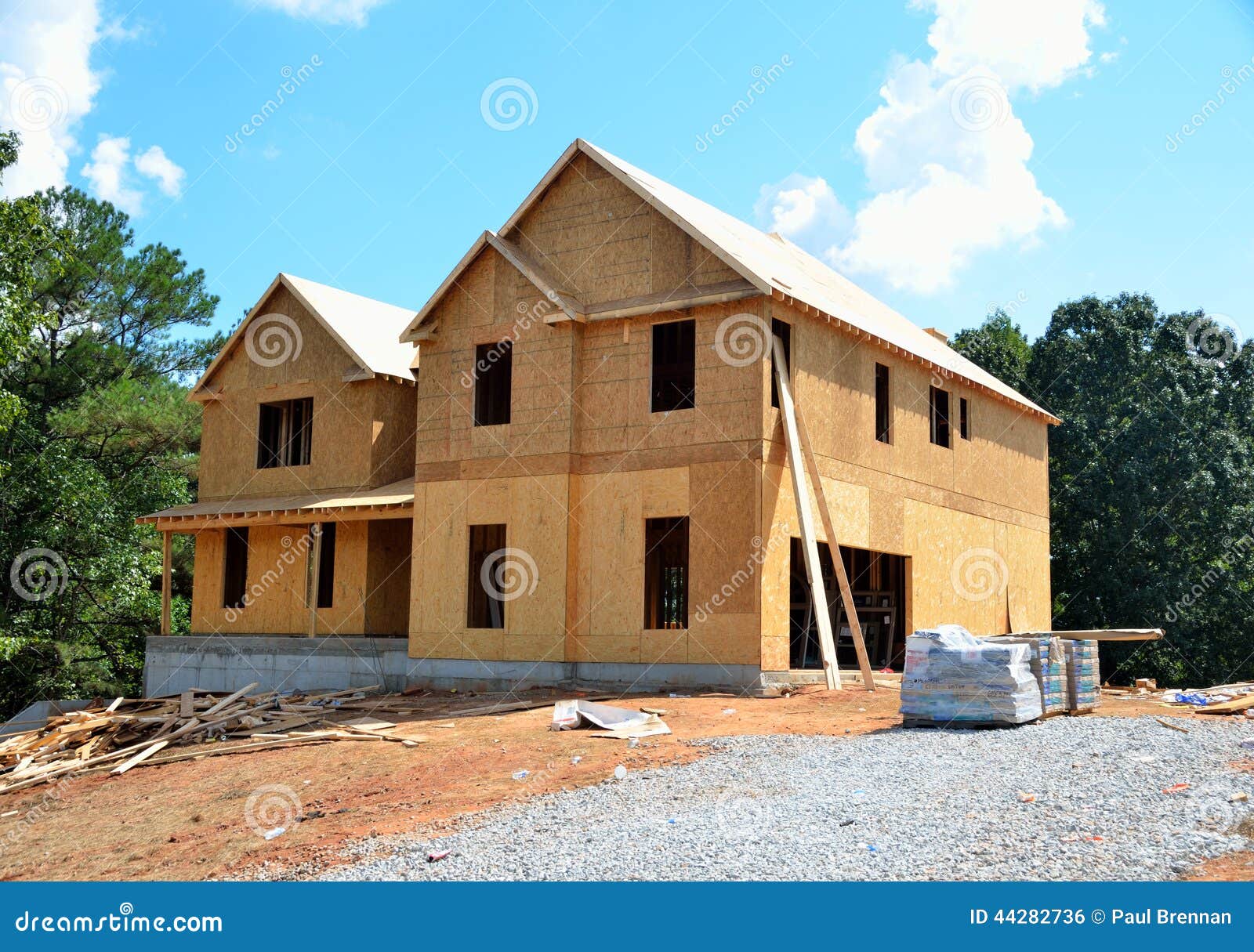 New home being constructed stock photo. Image of structural - 44282736