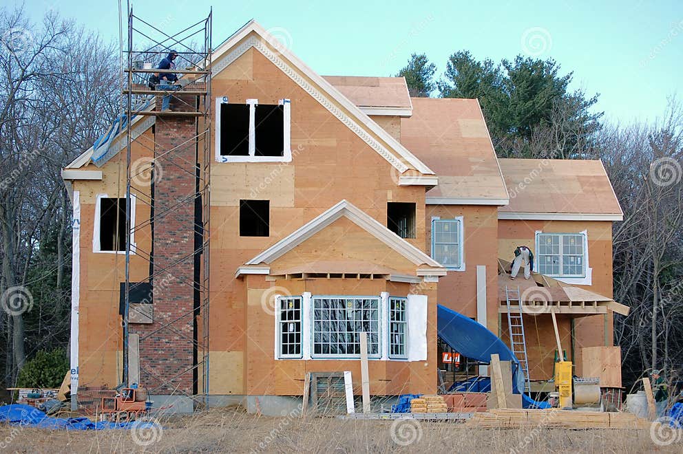 New Home Construction stock photo. Image of plywood, building - 1380926