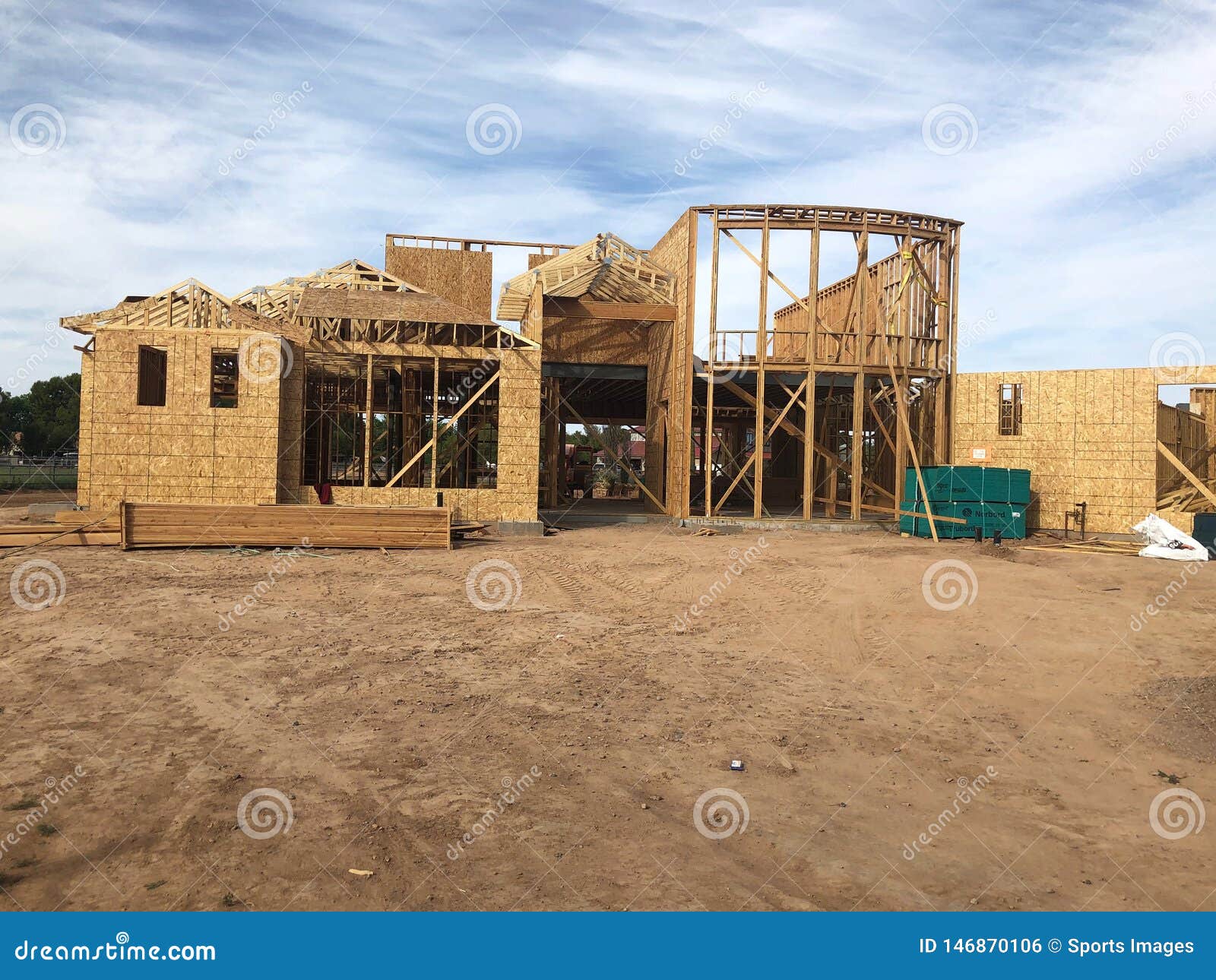 Construction of New Home in a Development. Editorial Photo - Image of ...