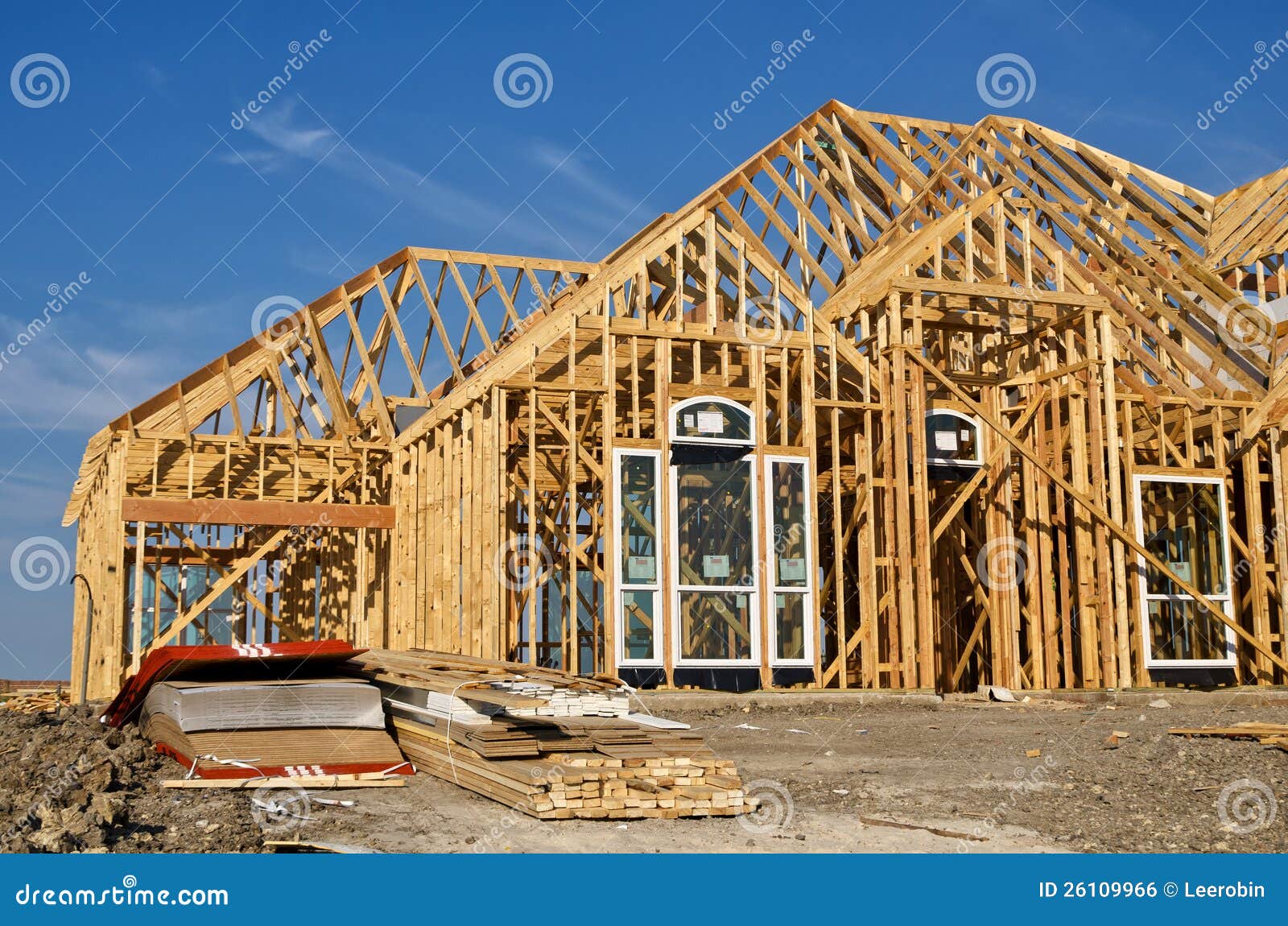 New Home Construction Frame Stock Photo - Image of construction, home ...