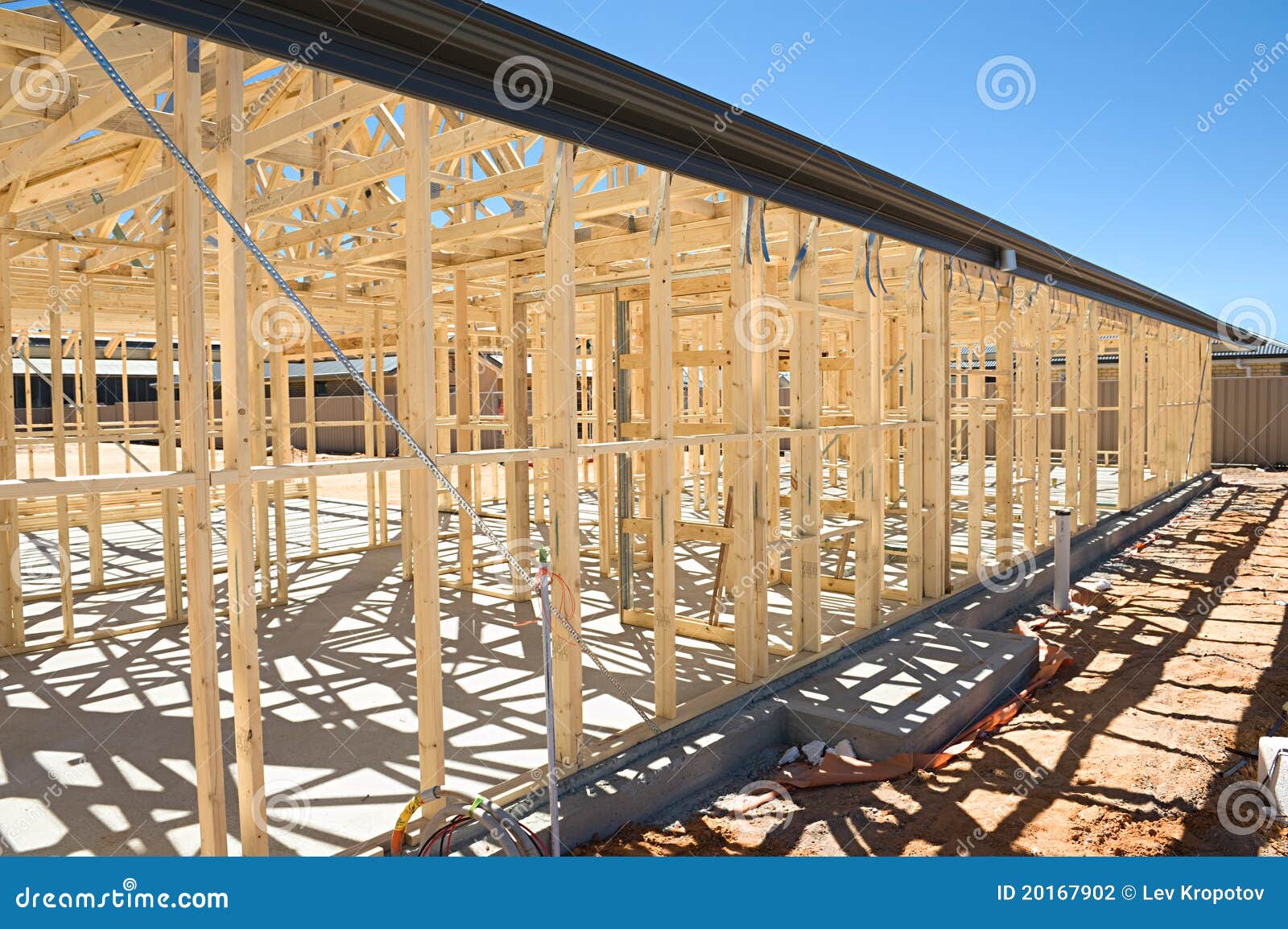 New Home Construction Framing. Stock Photo - Image of residence ...