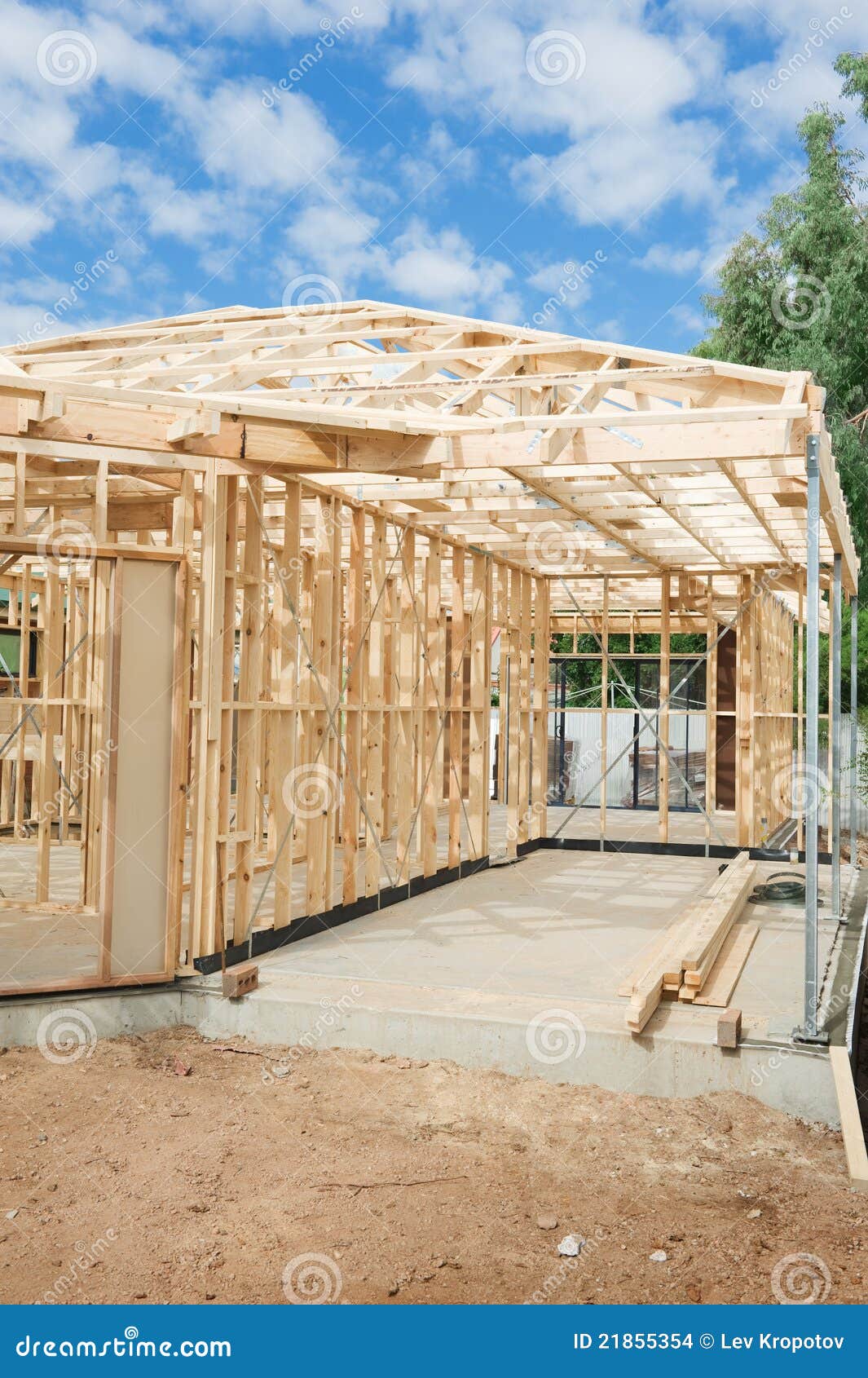 New Home Construction Framing. Stock Photo - Image of incomplete ...