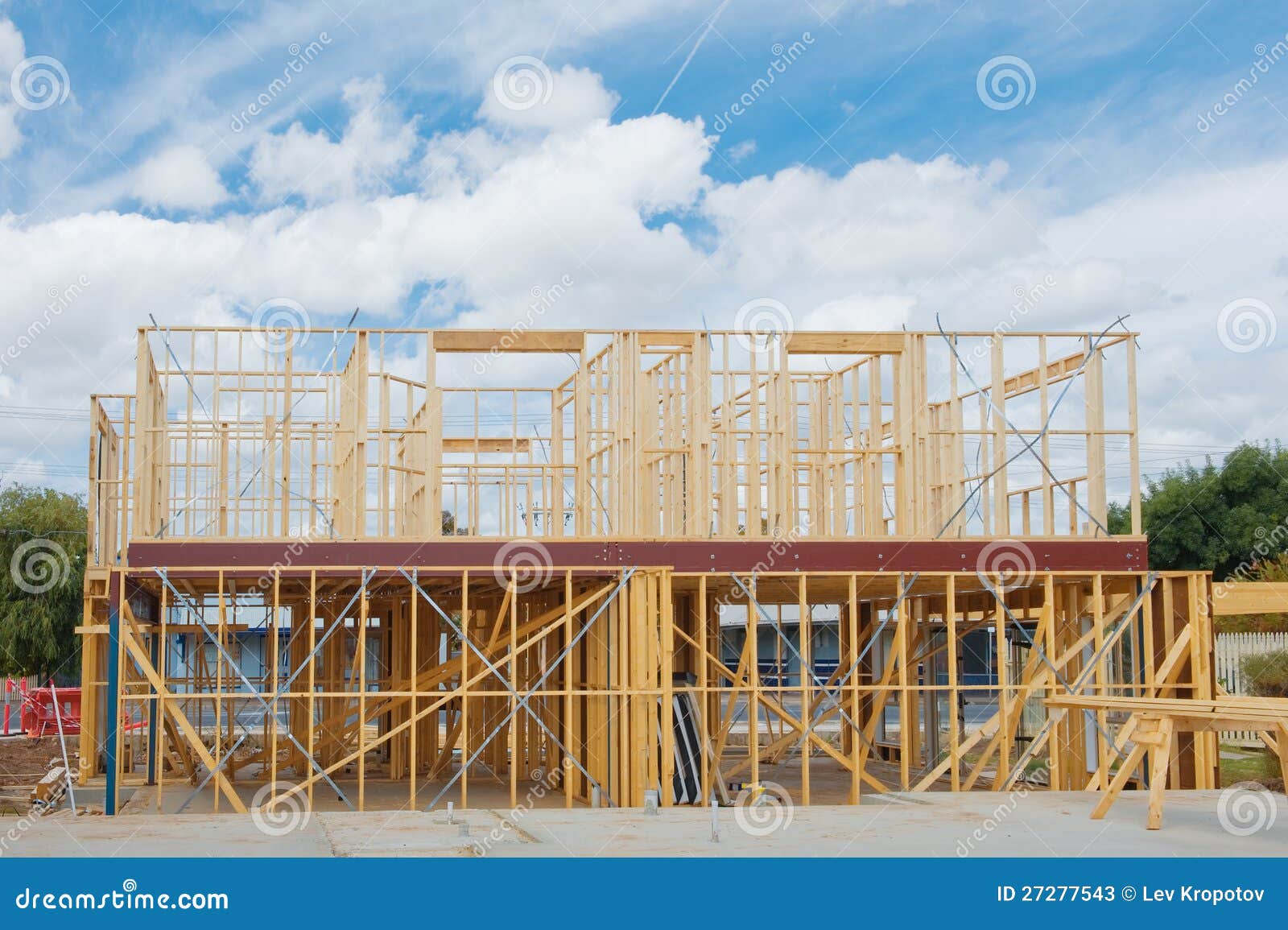 New Home Construction Framing Stock Image - Image of reconstruction ...