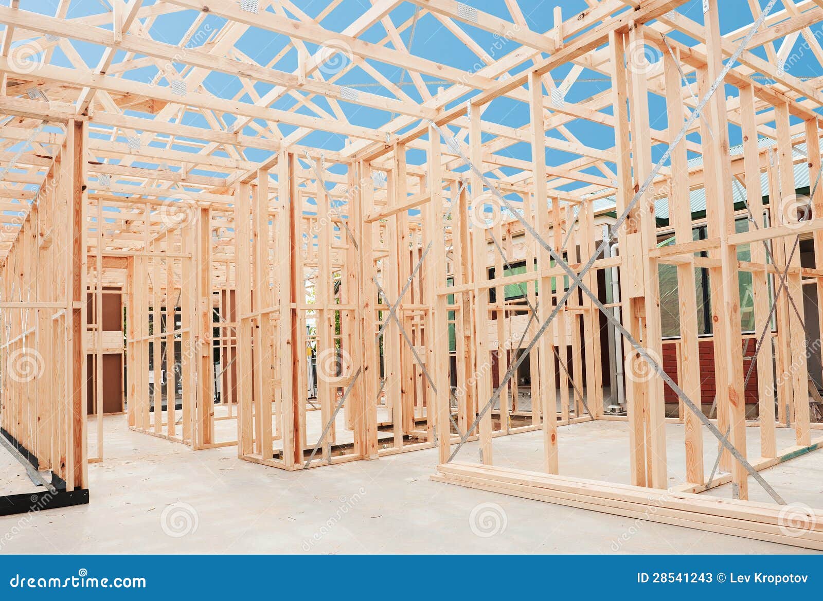 New Home Construction Framing. Stock Image - Image of lumber, frame ...