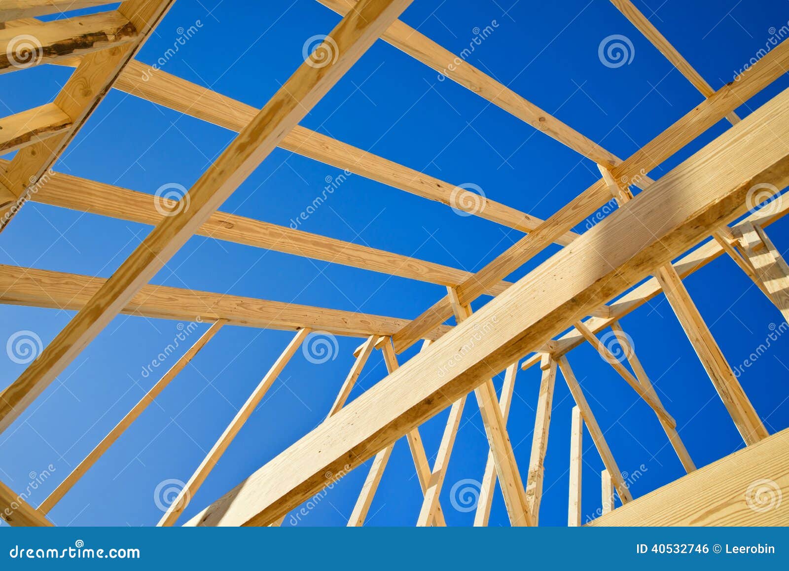 New Home Construction Framing Stock Photo - Image of build, structure ...